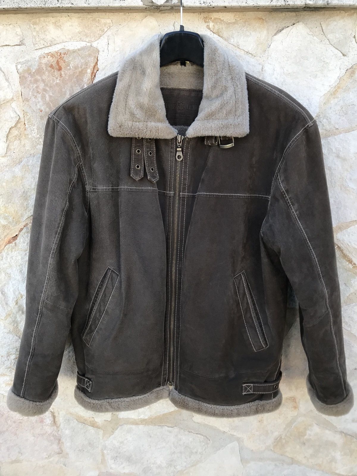 Angelo Litrico Vintage Pig Leather Shearling Aviator Jacket | Grailed