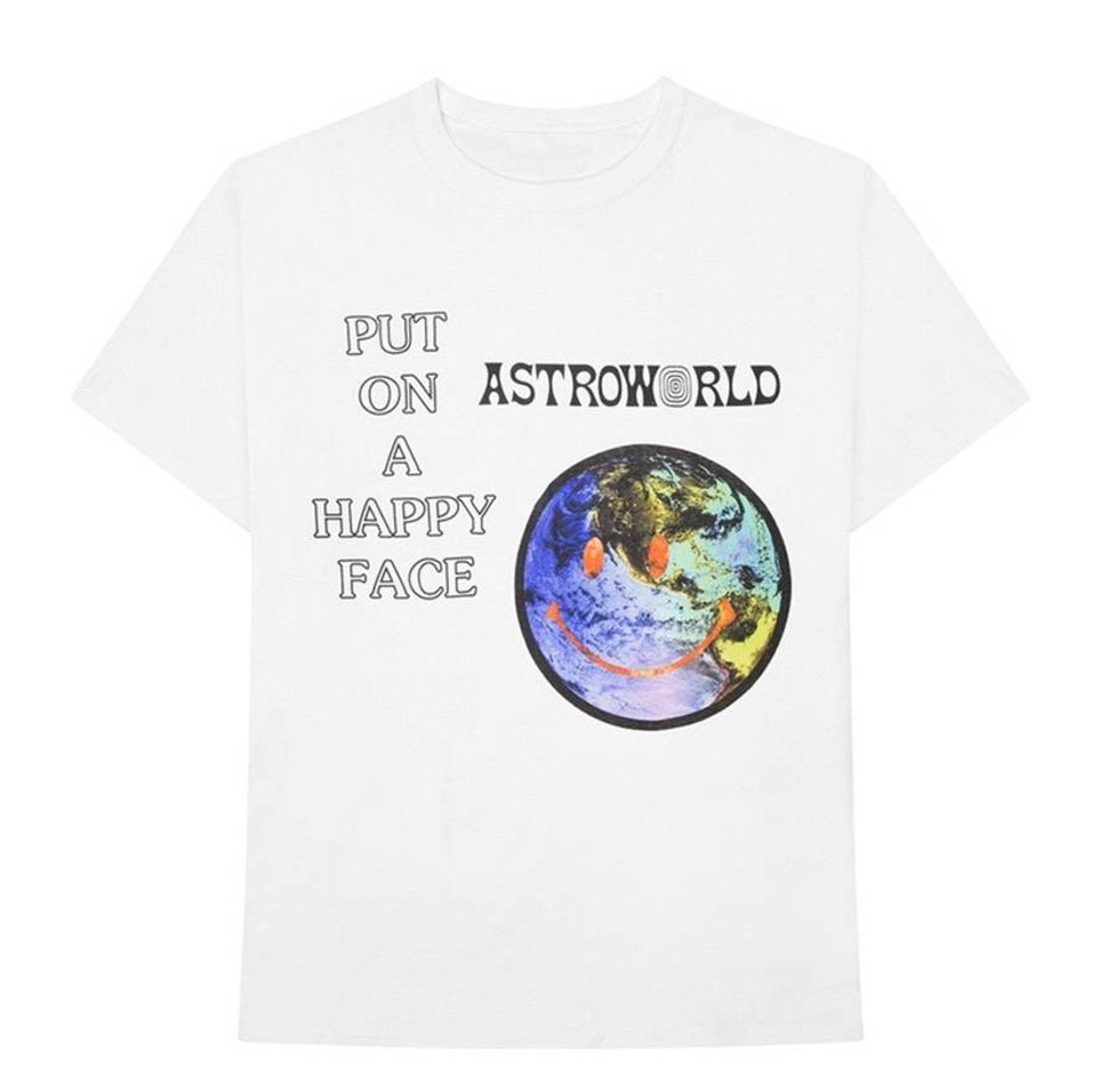 Travis Scott Astroworld "Put on A Happy Face" Merch T Shirt | Grailed