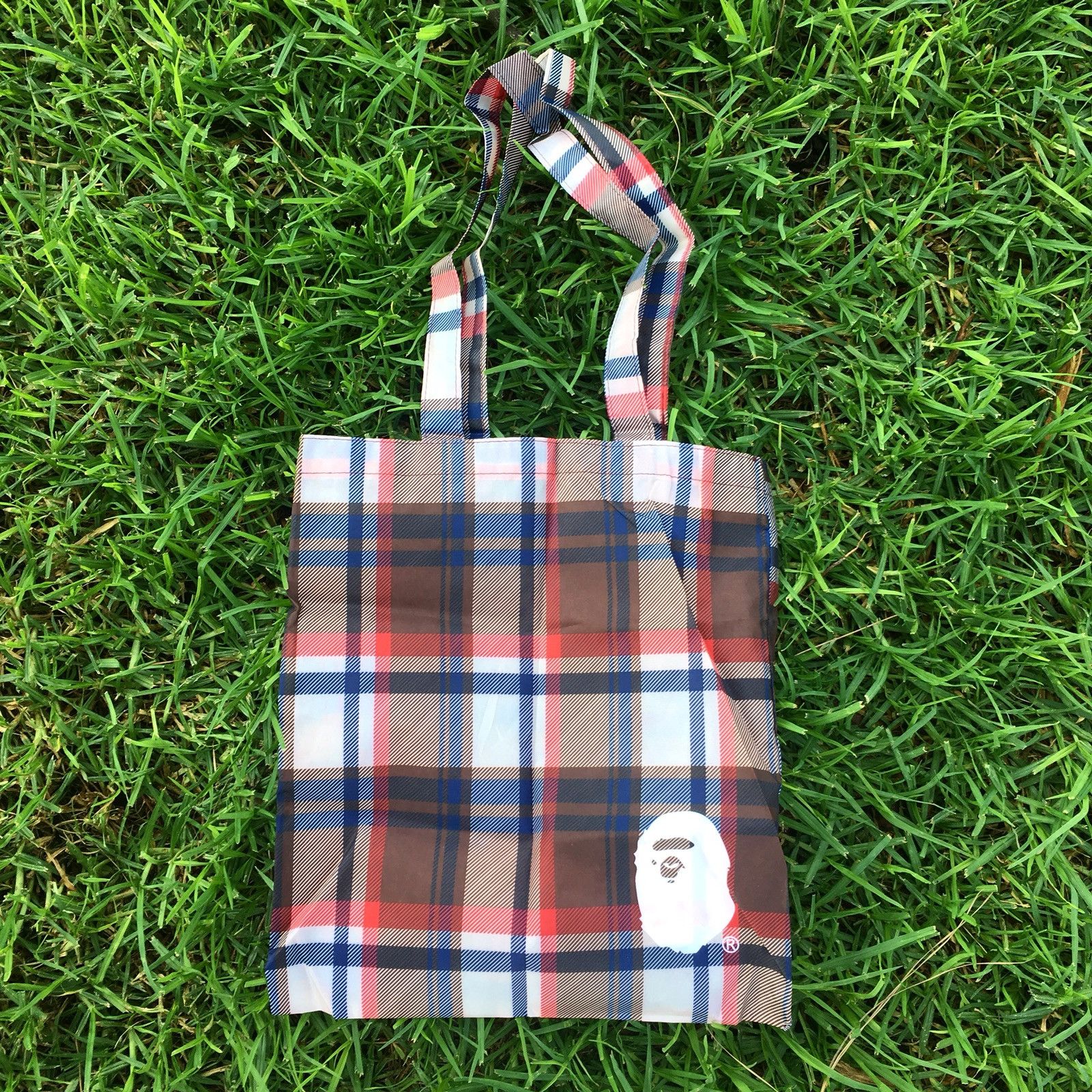 Bape Burberry Check Plaid Style Tote Bag | Grailed