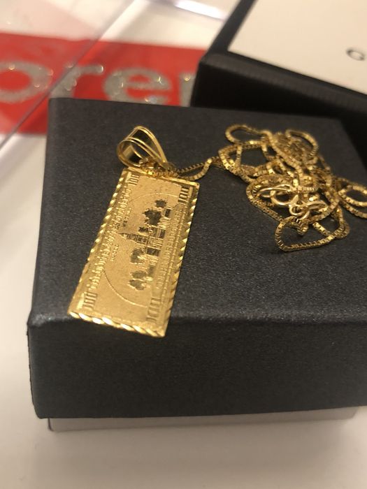 Supreme Supreme Chain - 100 Dollar Bill Gold Pendant | Grailed