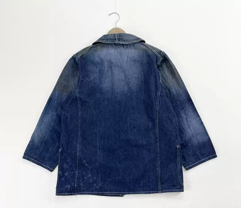 Visvim VISVIM BUCKY COVERALL DRY DEN IM Splash-ink denim jacket | Grailed
