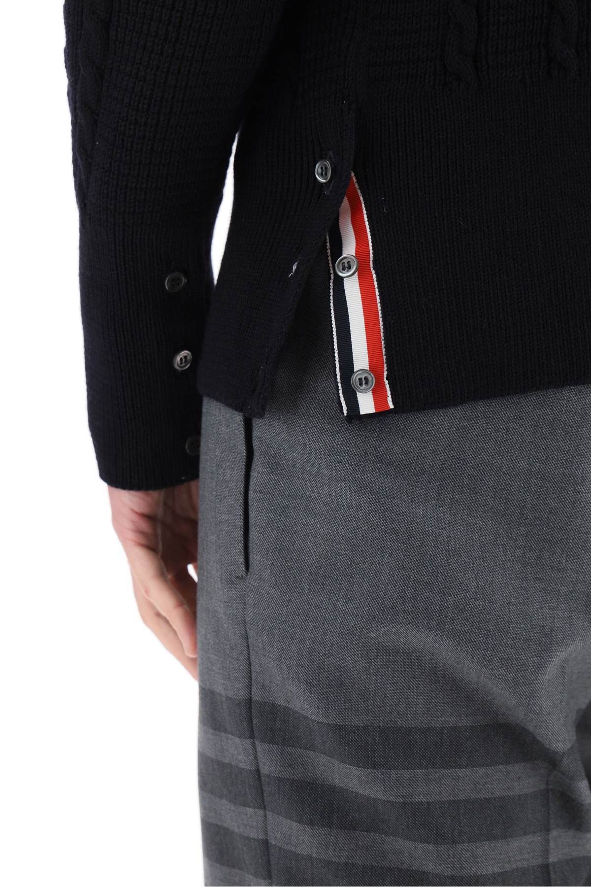 Thom Browne Cable Wool Sweater With Rwb Detail | Grailed