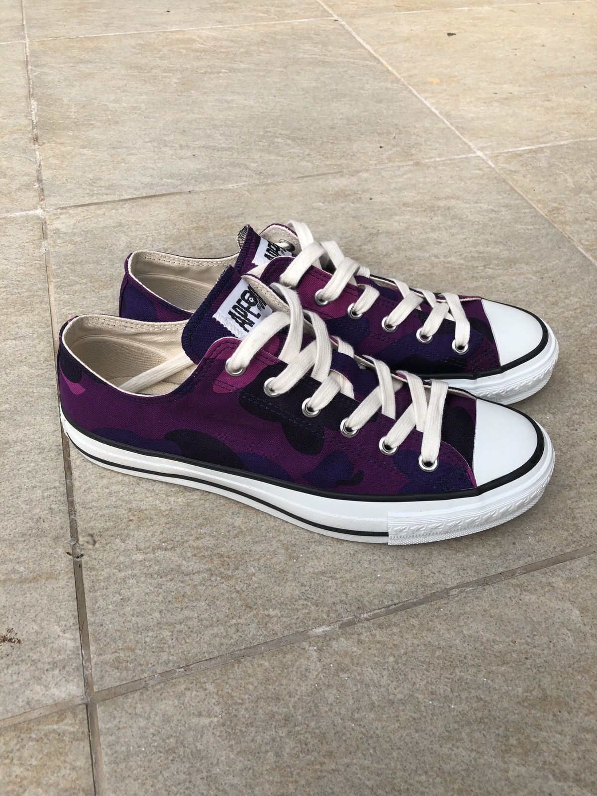 Bape Converse Ape sta Purple Camo Low Top | Grailed
