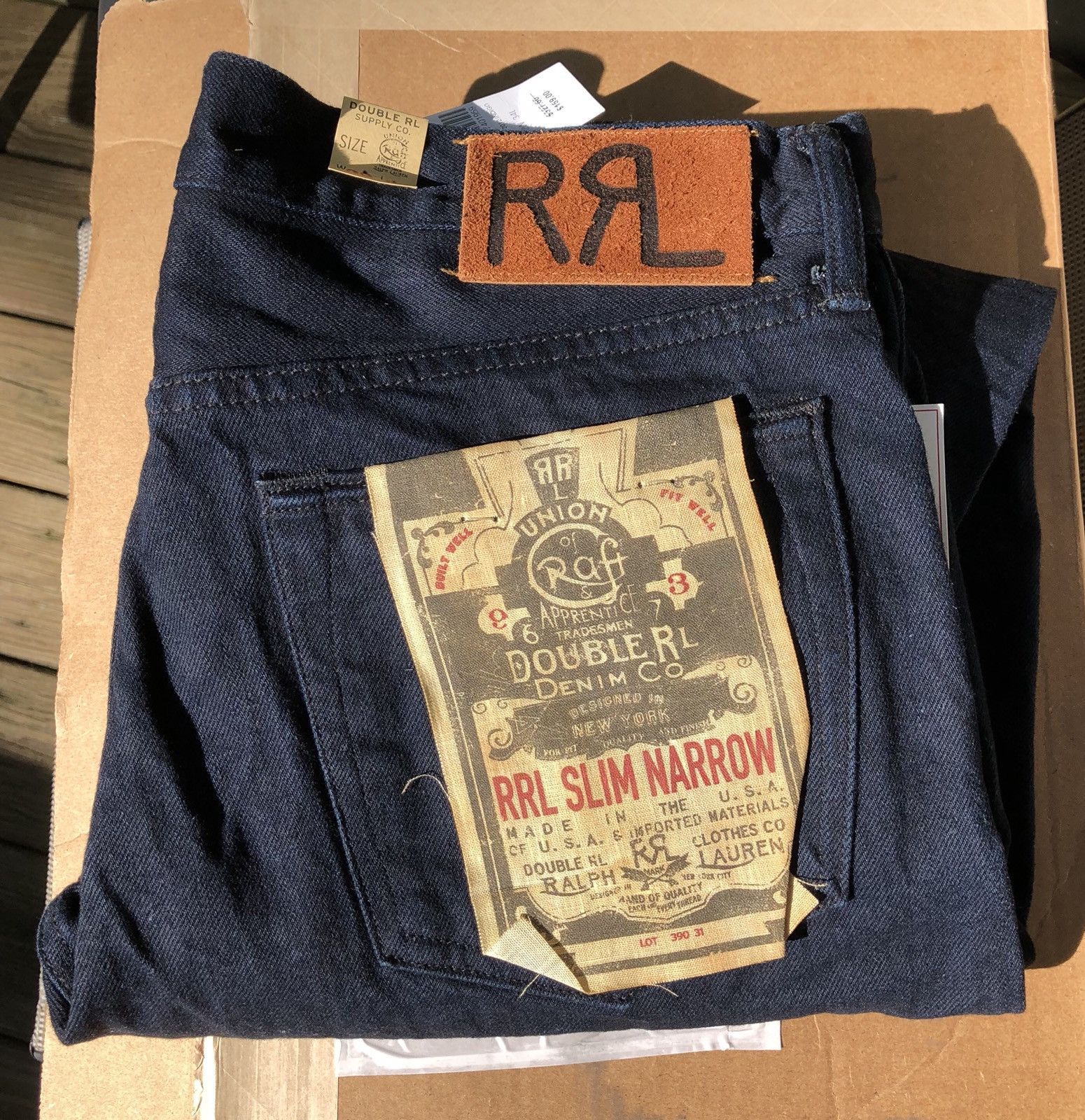 RRL Ralph Lauren NWT RRL Made In USA Selvedge Denim Jeans Double Indigo 32” x 34” Slim Narrow ...