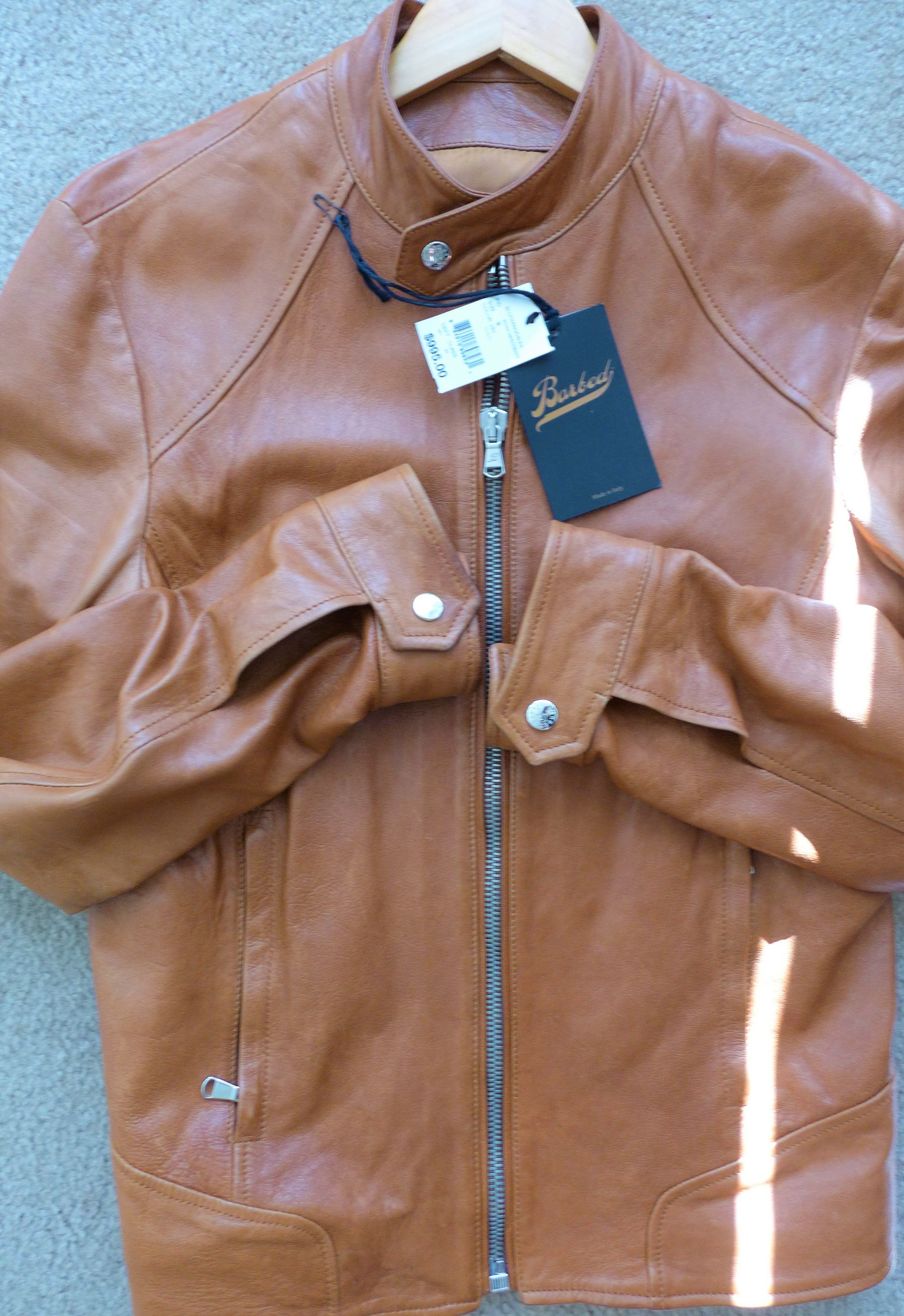 Other BARBED Stand Tab Collar Leather Biker Jacket Tan Small $995 Italy | Grailed