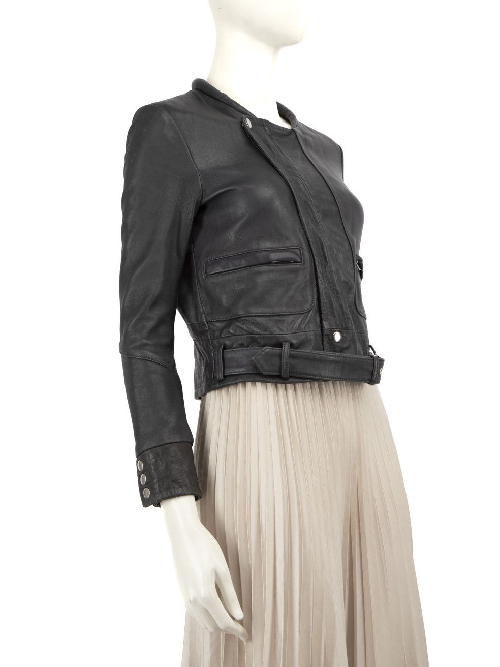 Maje Black Leather Biker Short-Length Jacket | Grailed