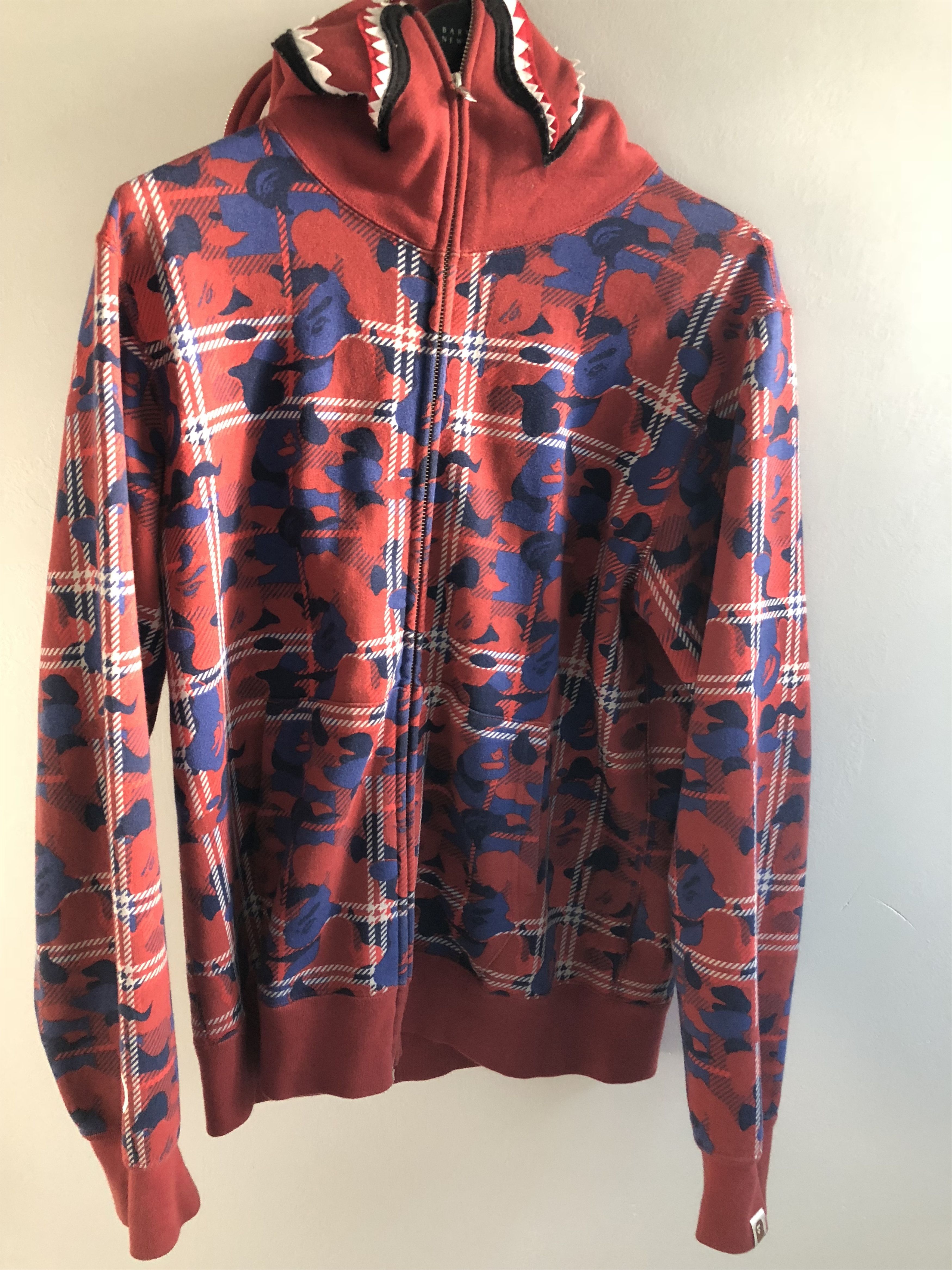 Bape Bape Plaid Camo Full Zip Hoodie | Grailed
