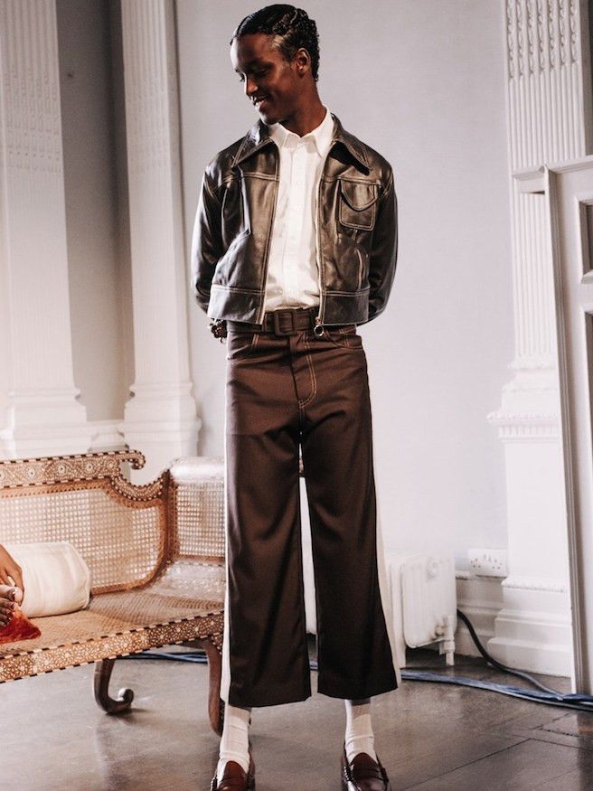 Wales Bonner SS16 Brown Striped Trousers | Grailed