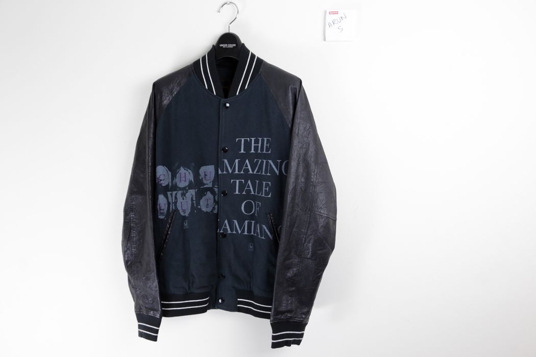 Undercover 06SS Leather Sleeve Zamiang Chuuut The Crouh Varisty jacket ...