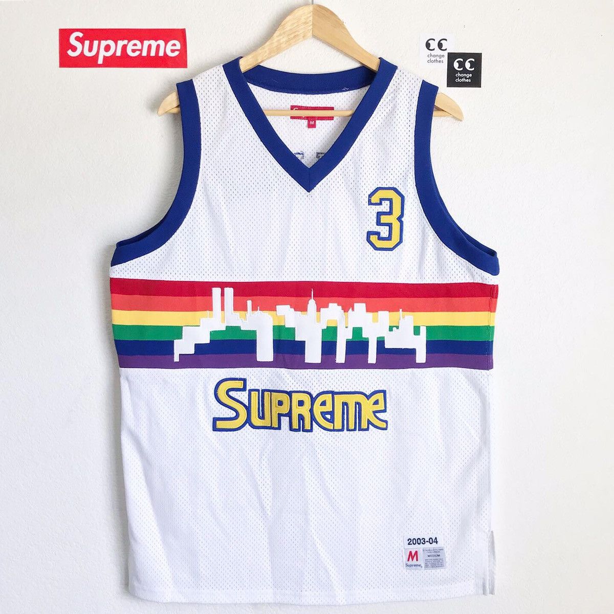 Supreme Supreme Nuggets Basketball Jersey Rainbow Skyline Rare 03 M ...