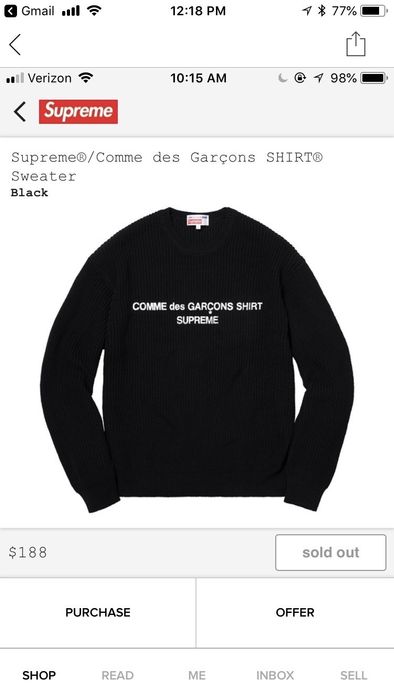 Supreme CDG X Supreme Knit Sweater (M) | Grailed