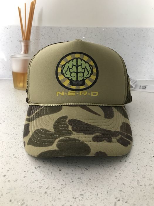 Pharrell NERD 2001 Camo Trucker Hat | Grailed