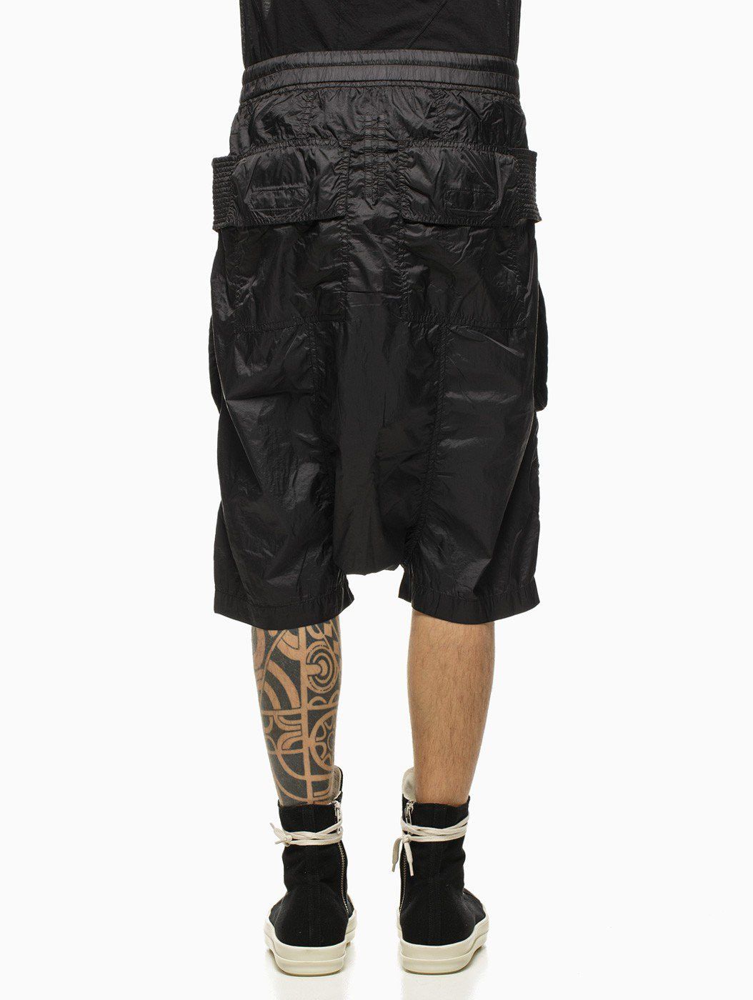 Rick Owens Drkshdw Rick Owens DRKSHDW Black Nylon/Polyamide Cargo Creatch Pods Shorts Size S ...