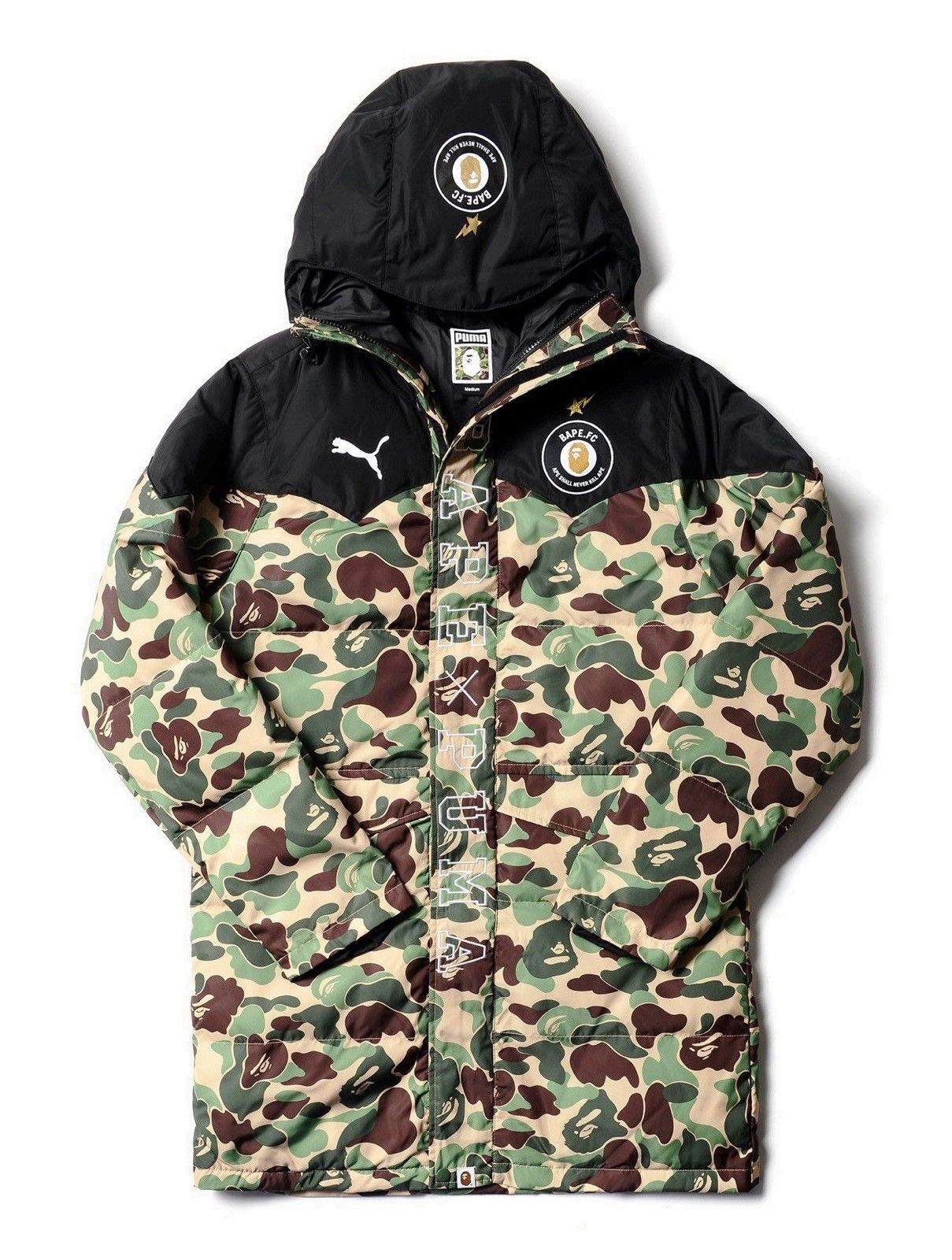 Bape × Puma Bape x Puma ABC Camo Long Down Parka | Grailed