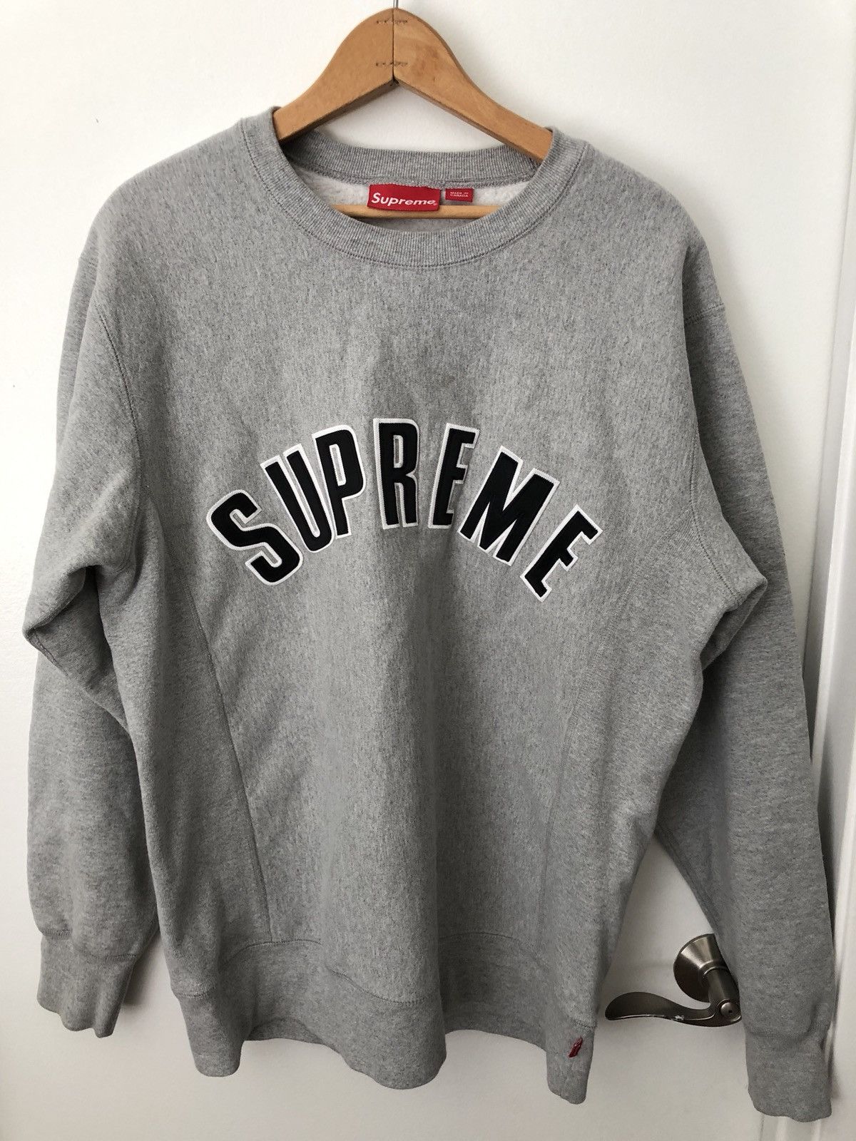 Supreme Grey Supreme Crew Neck | Grailed