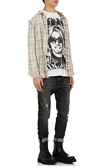 R13 Ecru Plaid Inside-Out Flannel Shirt | Grailed