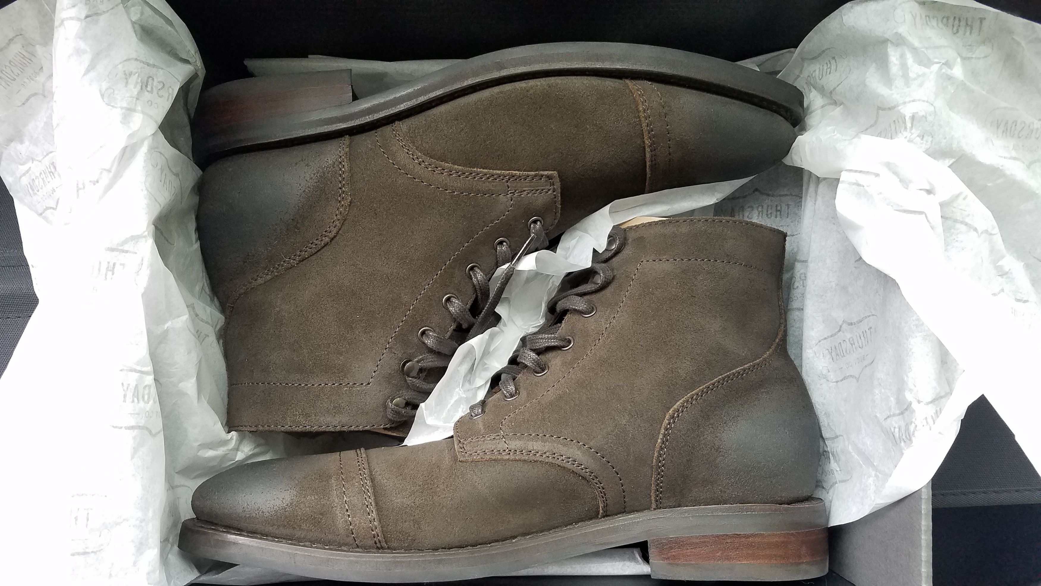 Thursday Boot Company Captain Dark Olive Suede | Grailed