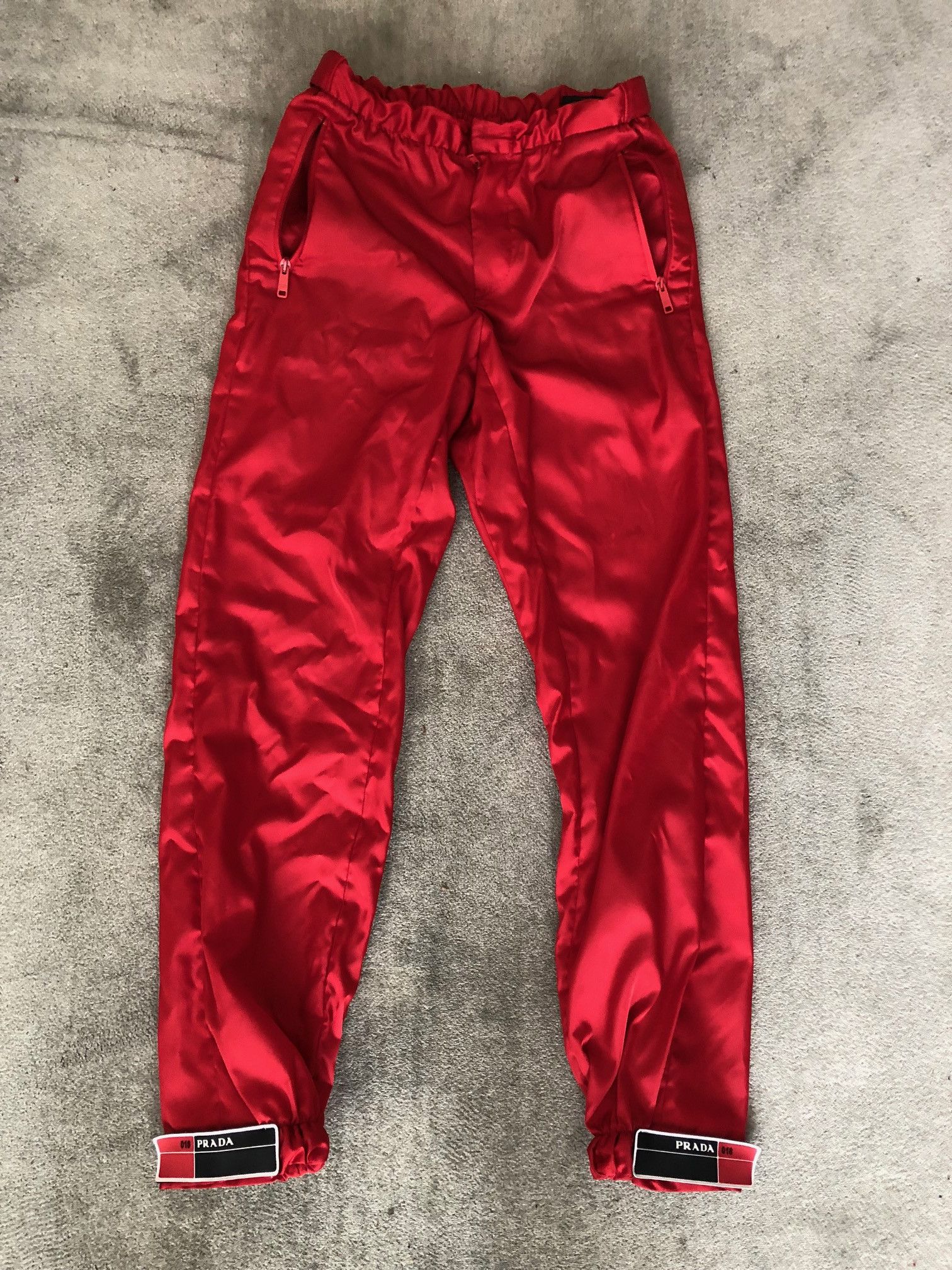 Prada Prada spring/summer 18 red gabardine nylon pants | Grailed