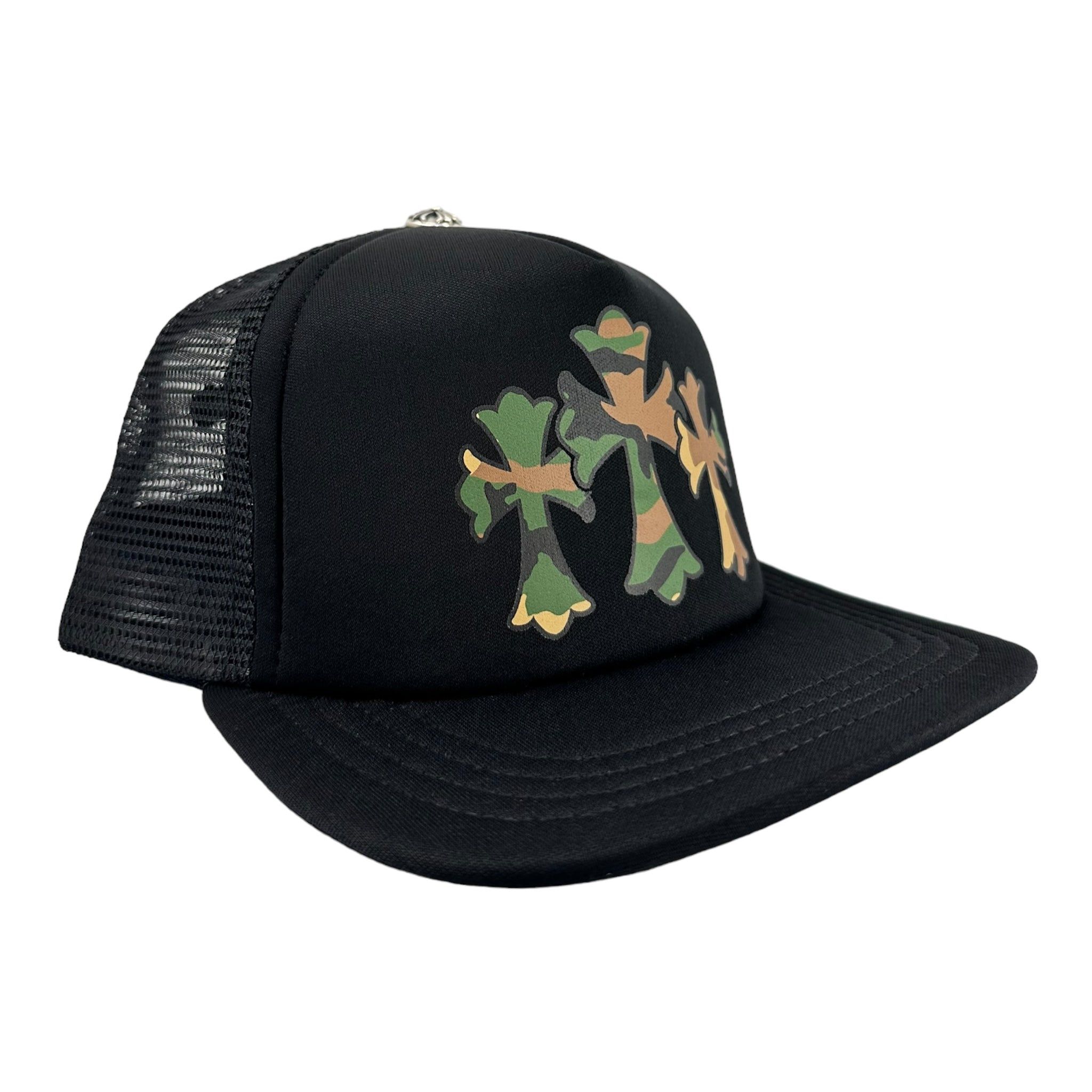 Chrome Hearts Camo Cemetery Cross Trucker Hat Black | Grailed