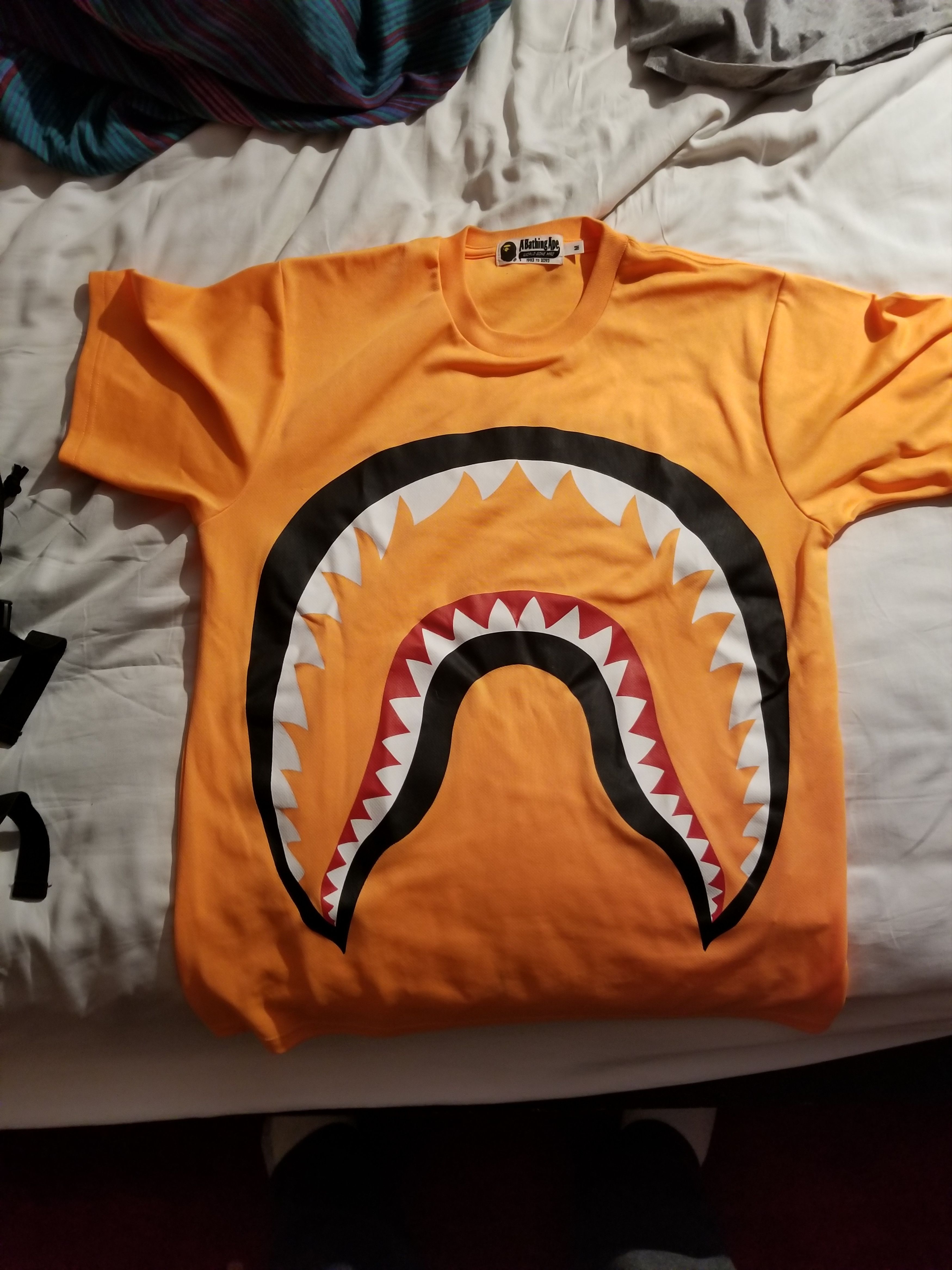 Bape Bape Orange Big Shark Mouth M | Grailed