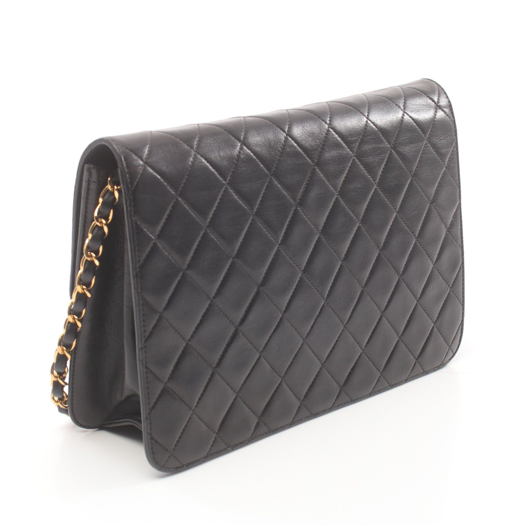 Chanel Chanel Matelasse Chain Shoulder Bag Lambskin Black Gold Hardware ...