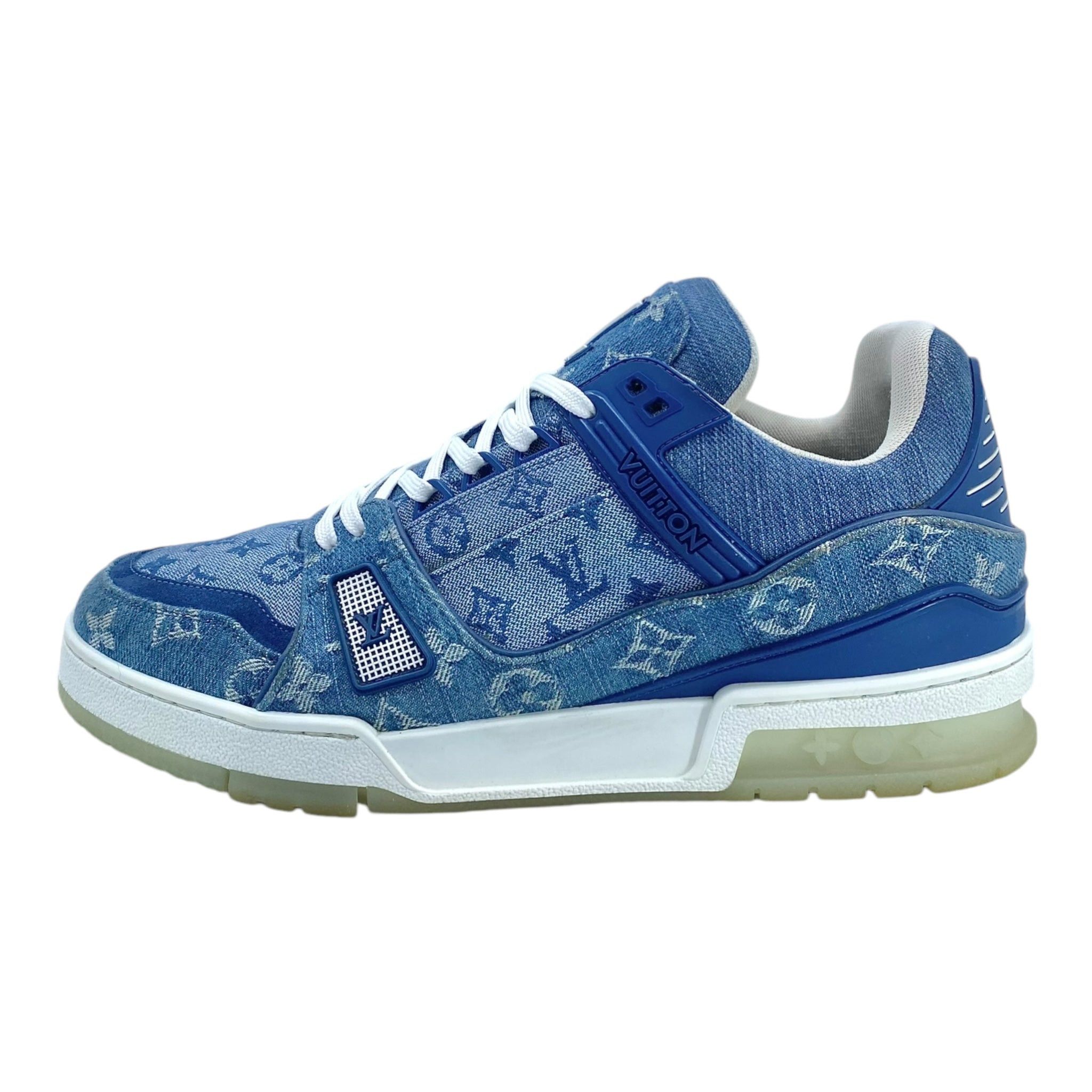 Louis Vuitton LV Trainer Monogram Denim Blue | Grailed