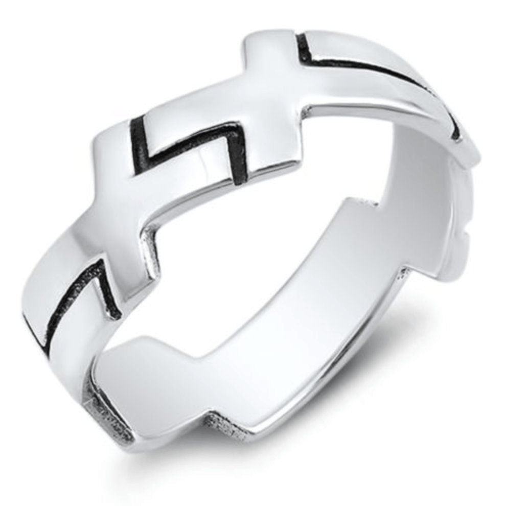 Sterling Silver Sz.7 Interlocking Cross Ring | Grailed