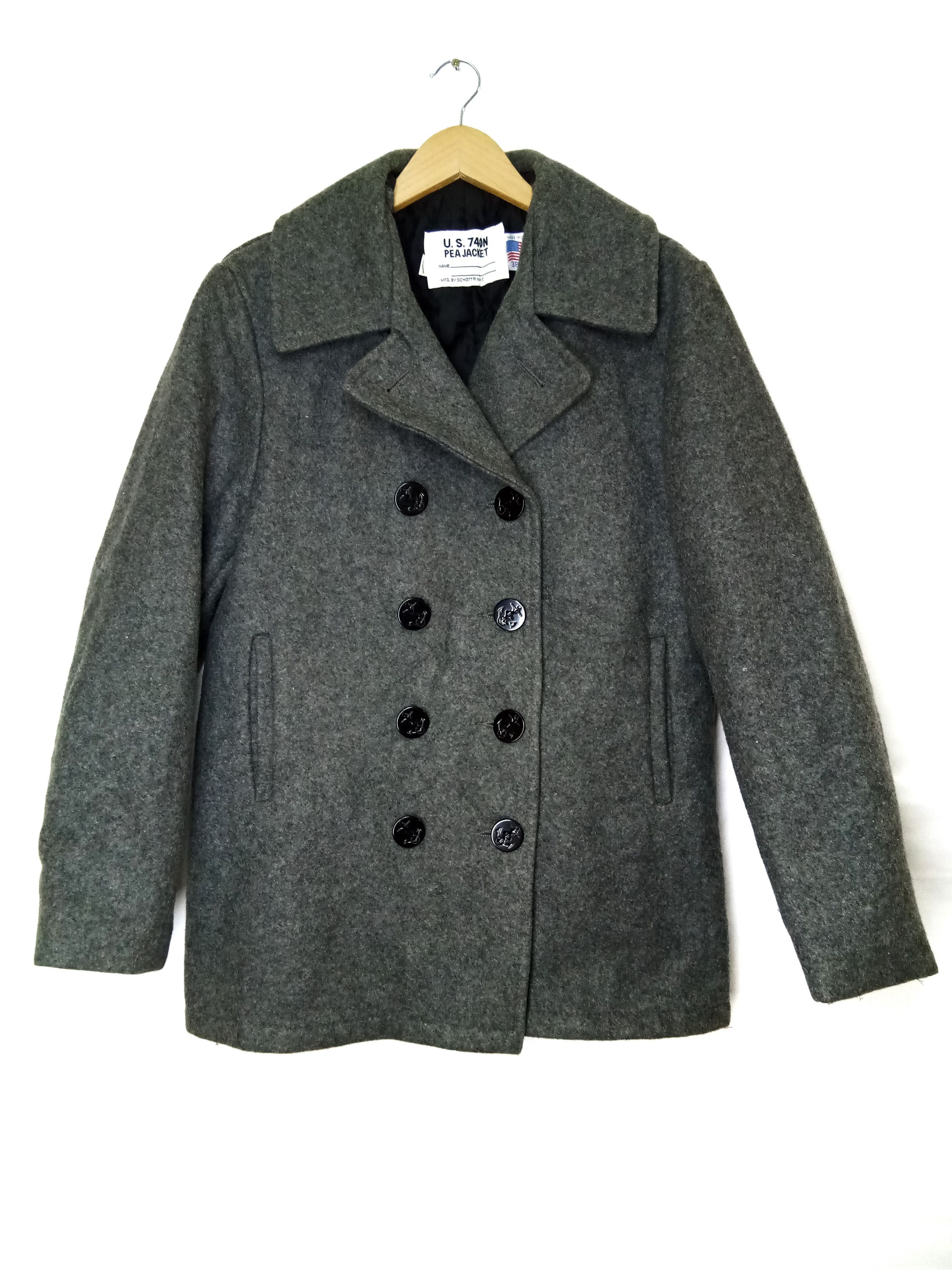 Schott U.S 740N Oxford Gray Wool Peacoat Schoott Made In Usa | Grailed
