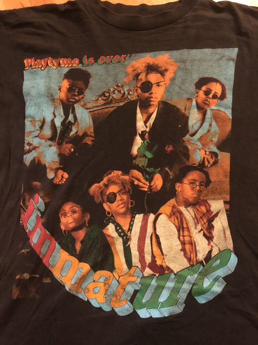 Vintage VINTAGE 90's IMMATURE / IMx PLAYTYME IS OVER R&B Tee | Grailed
