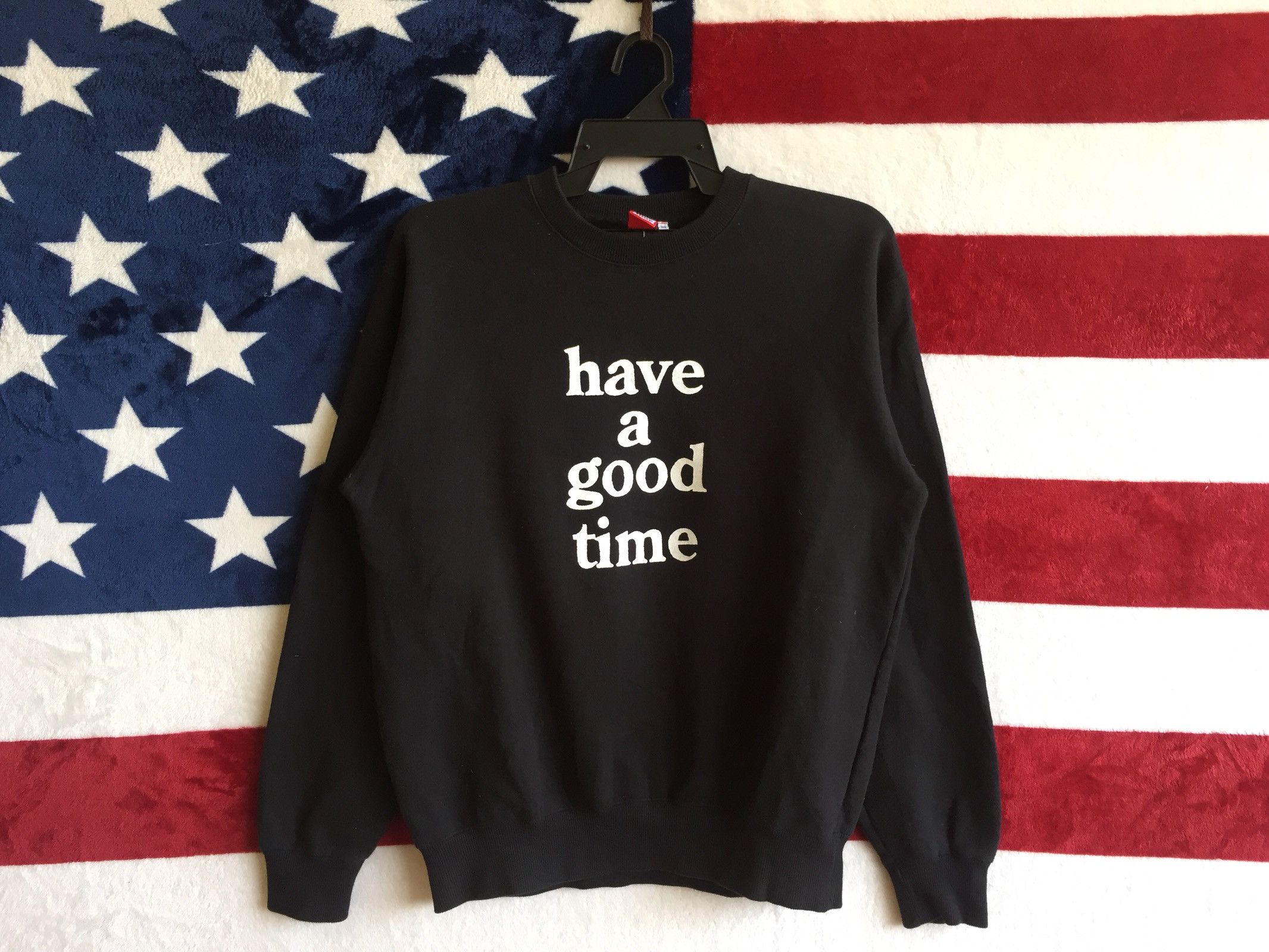 Have A Good Time × Streetwear •Have A Good Time Crewneck Black Colour ...