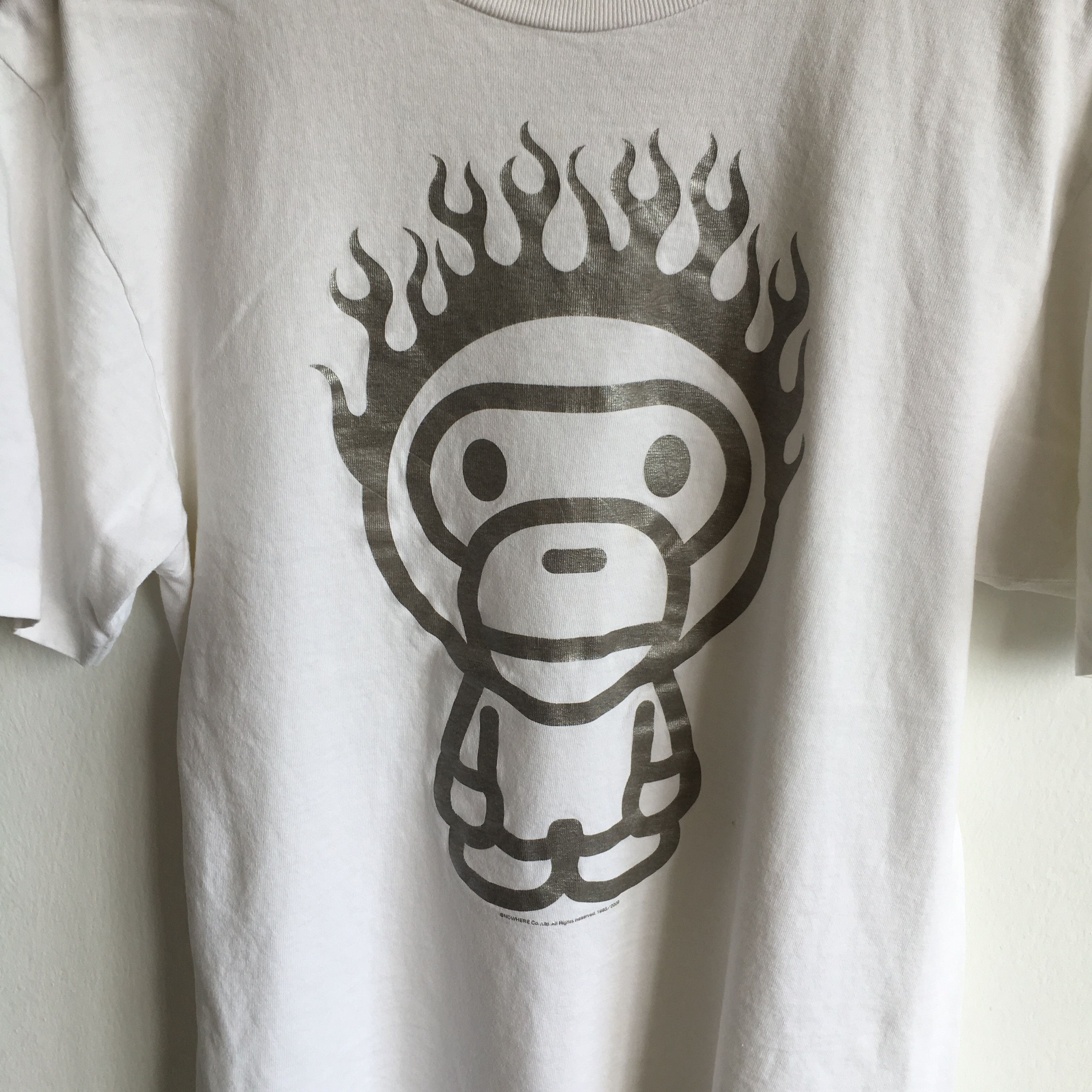 Bape × Nigo Rare !! Vintage Baby Milo Head Fire Logo Print By BATHING ...