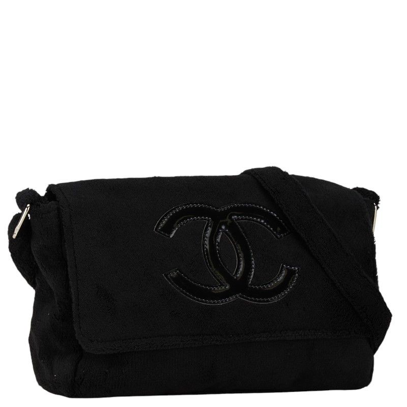 Chanel Chanel Chanel Coco Mark Shoulder Bag Black Natural Material ...