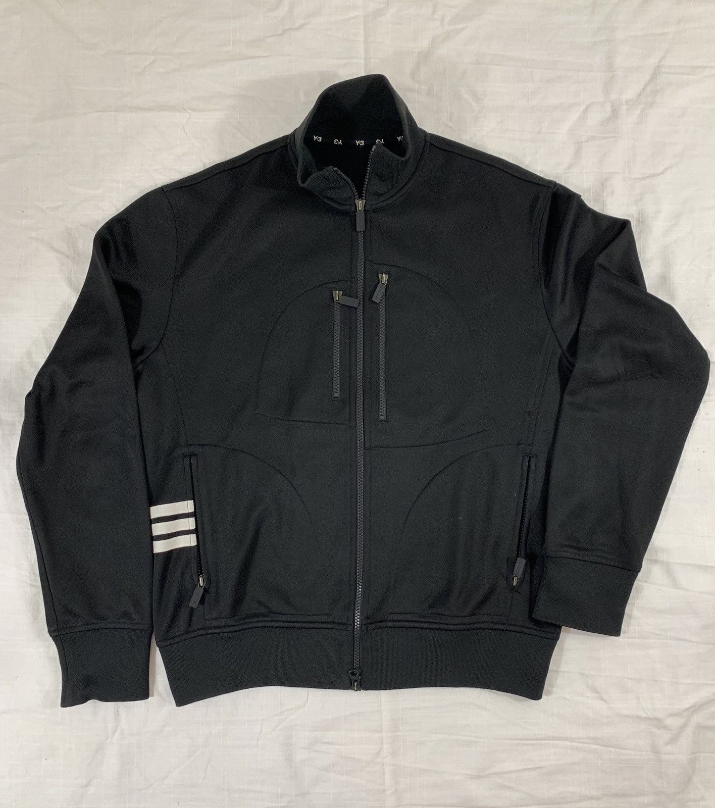 Y-3 Vintage Y3 3 Stripe Tech Track Jacket With Cargo Zip Pockets | Grailed