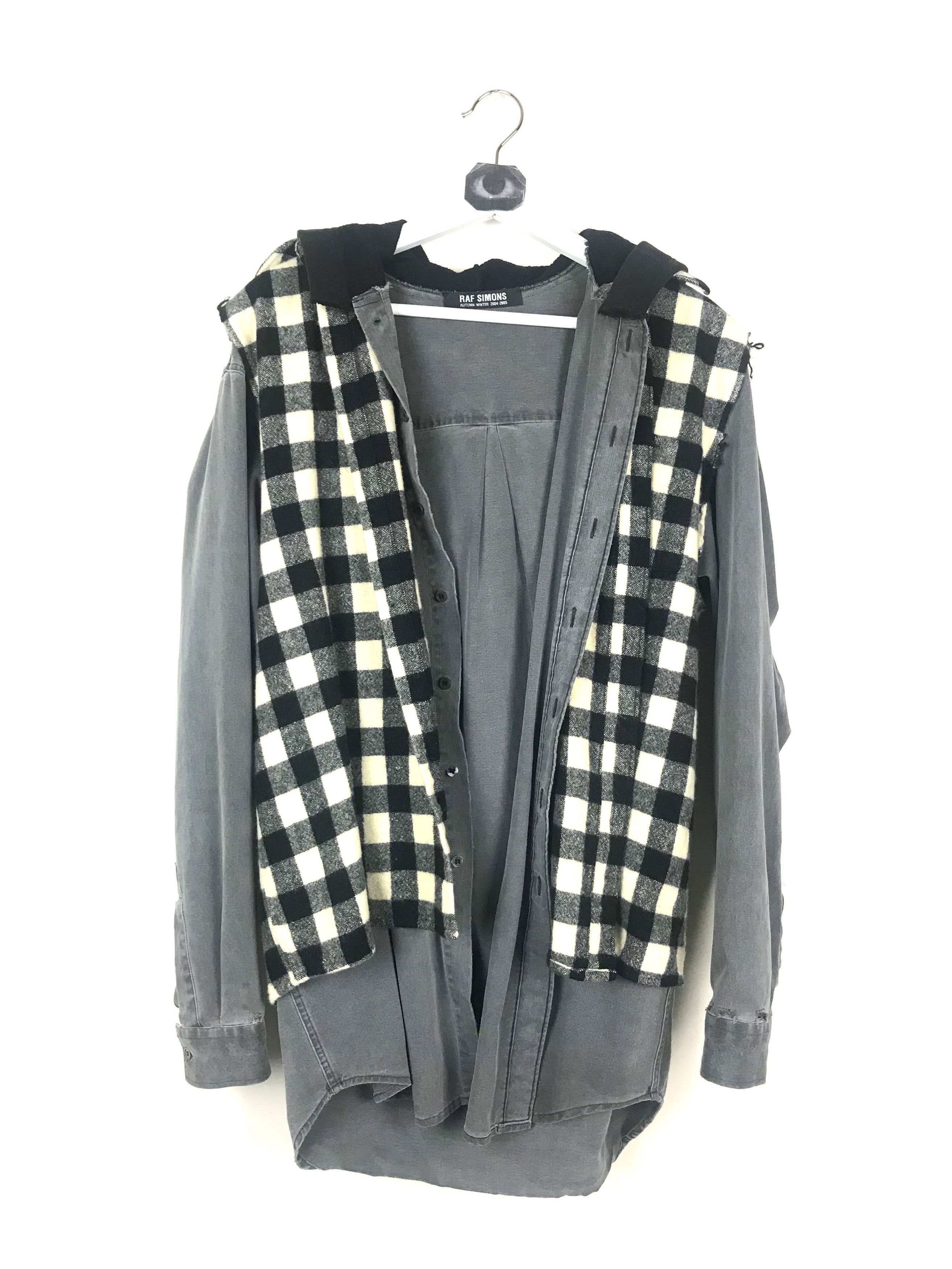 Raf Simons Raf Simons Oversized Hooded Shirts Checkered Vest AW 04-05 ...