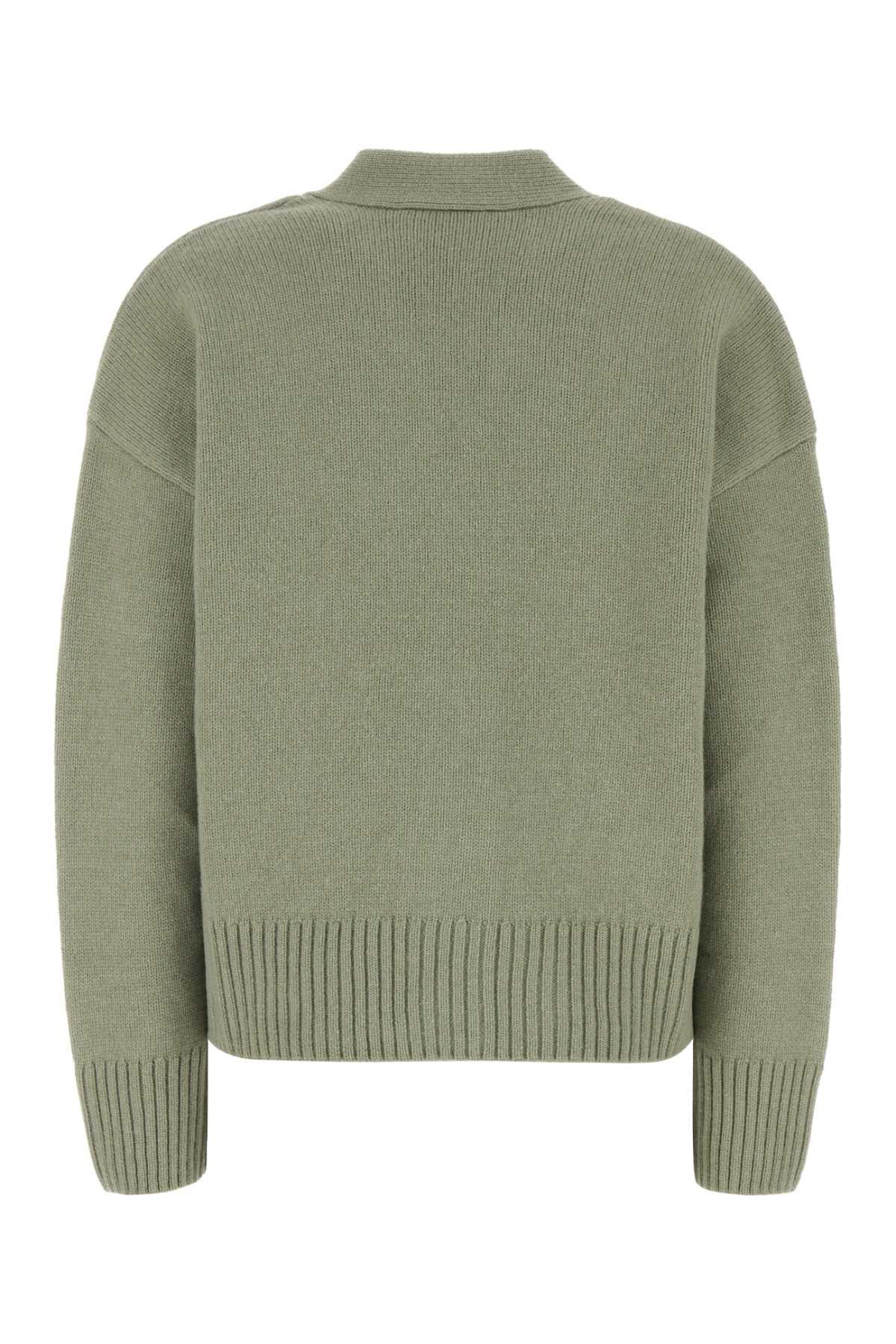 AMI Sage Green Wool Blend Cardigan | Grailed
