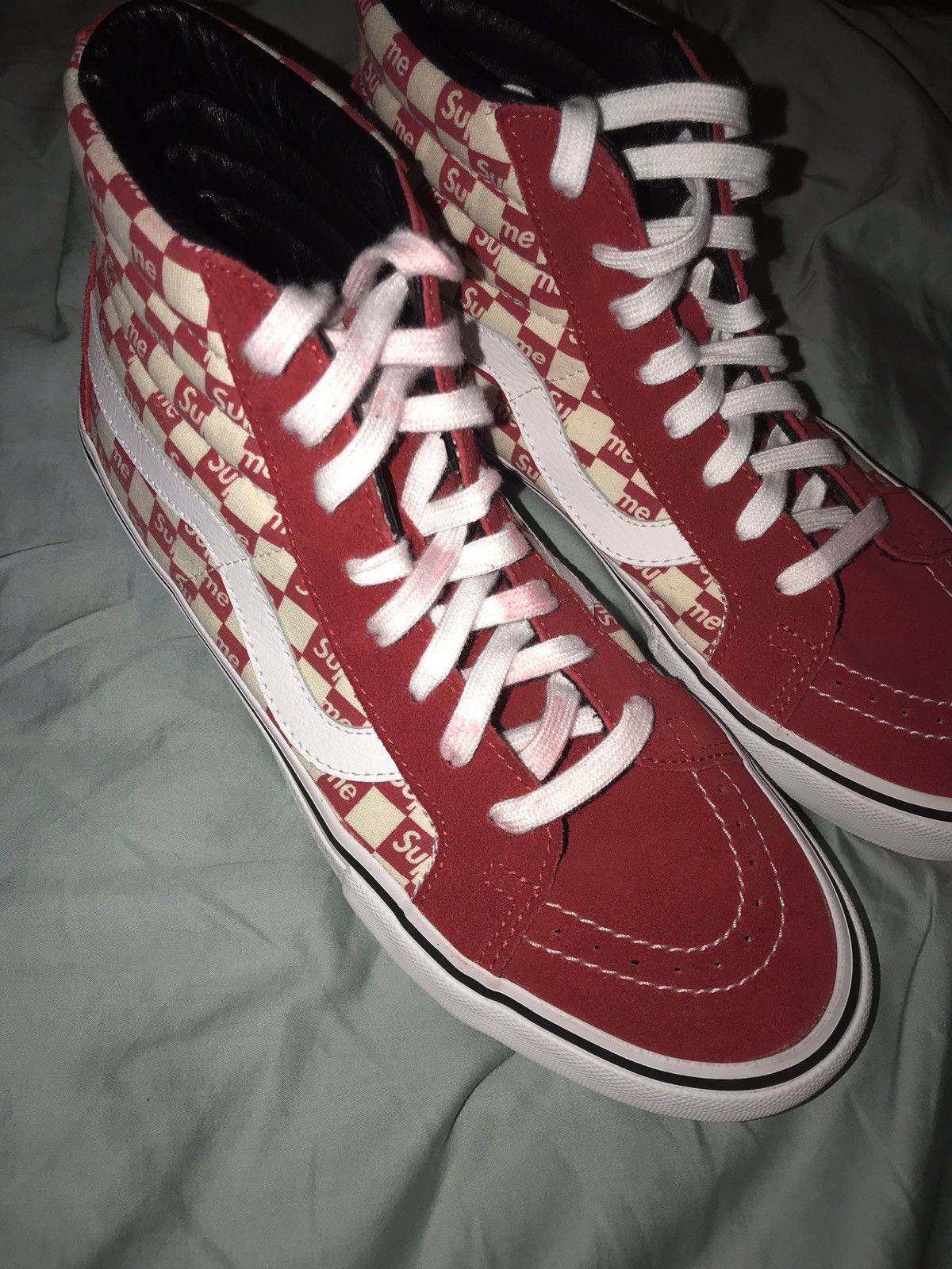 Supreme × Vans Supreme Sk8-HI Red Checkered Vans | Grailed