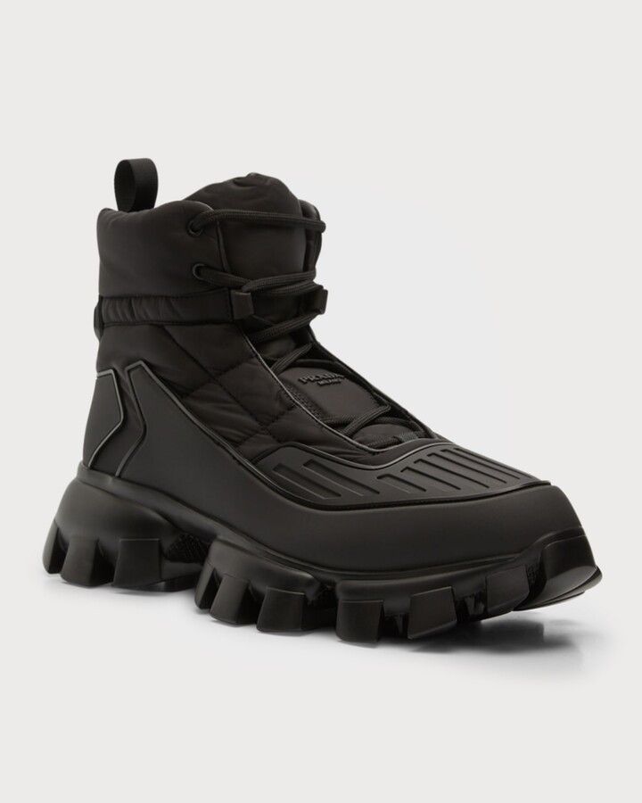 Prada Men's Cloudburst Thunder Lug-Sole Combat Boots | Grailed