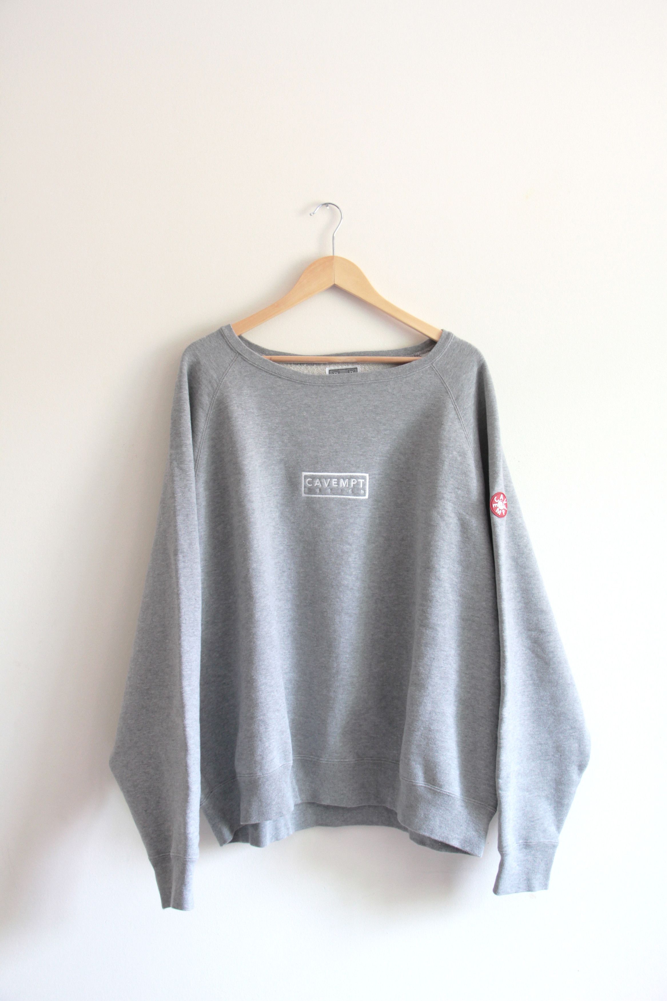 Cav Empt Grey wide Collar Design box logo | Grailed