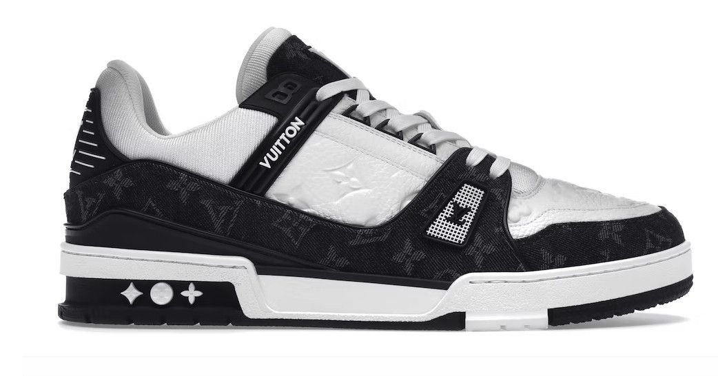 Louis Vuitton LV Trainer Low Monogram Denim Black White | Grailed