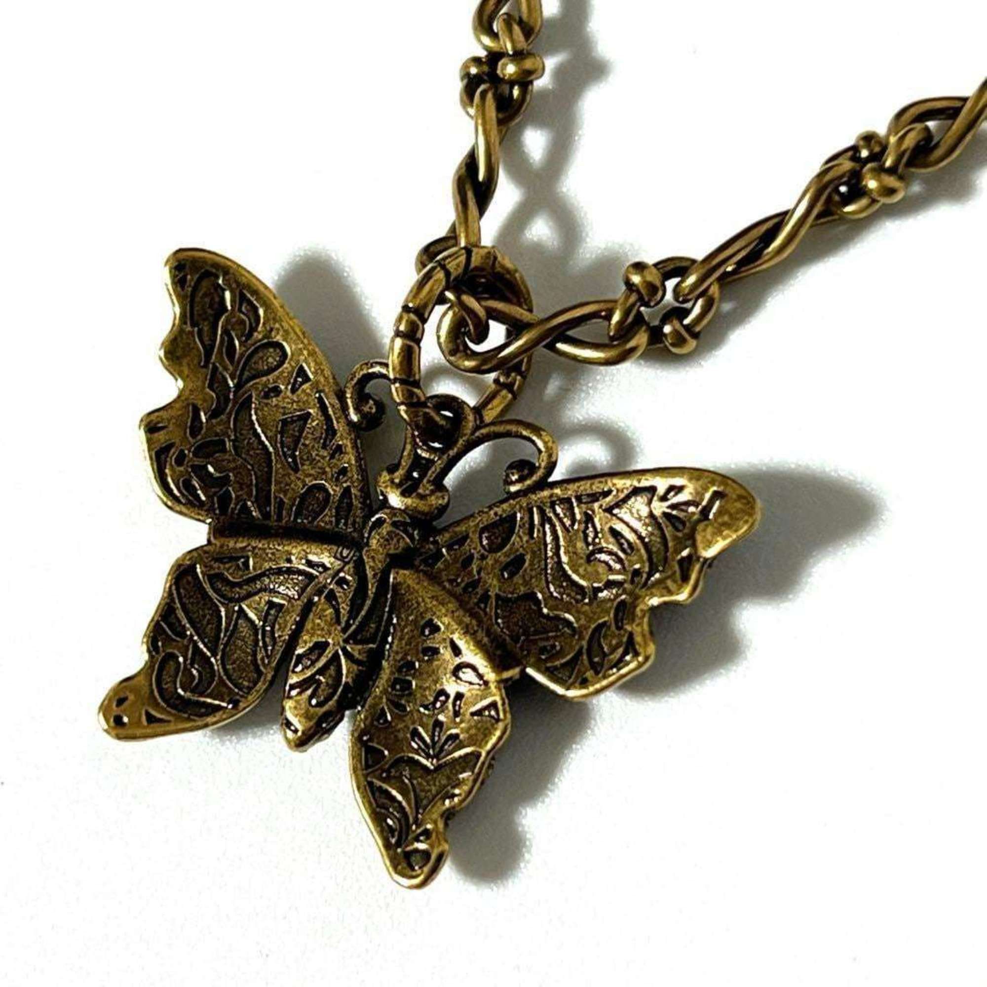 Gucci butterfly necklace gold store