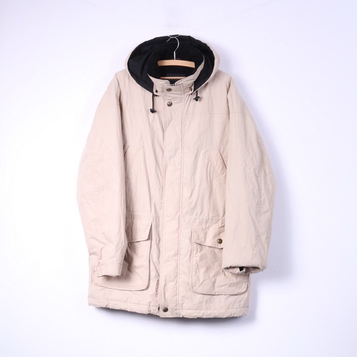 Le Frog Le Frog Casual Mens XL Jacket Padded Beige Full Zipper Pockets ...