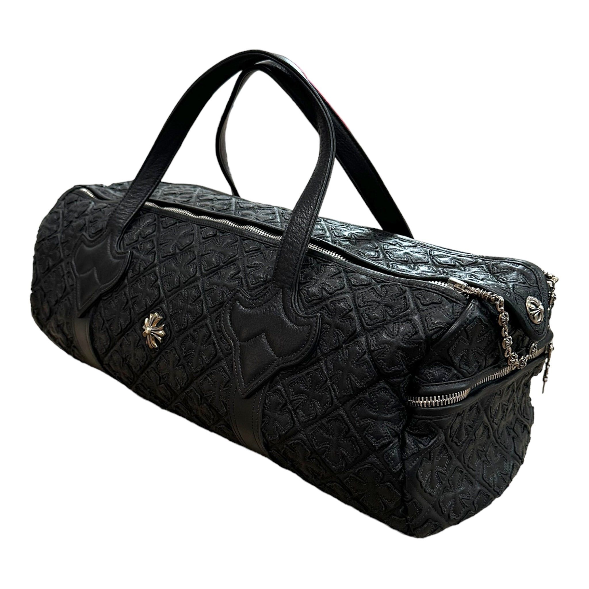Chrome Hearts Silver Cross Plus Leather Duffle Bag Black (Large) | Grailed