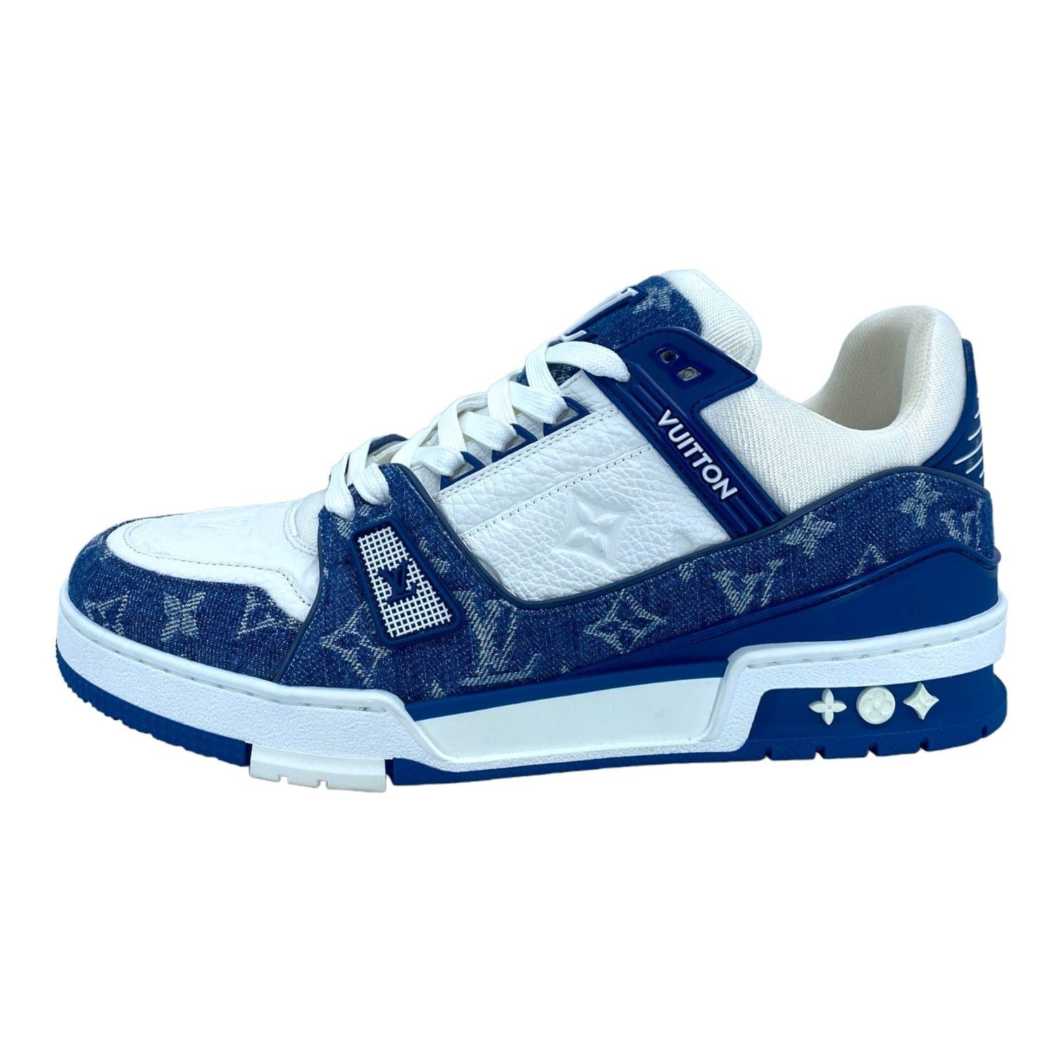 Louis Vuitton LV Trainer Monogram Denim White Blue | Grailed