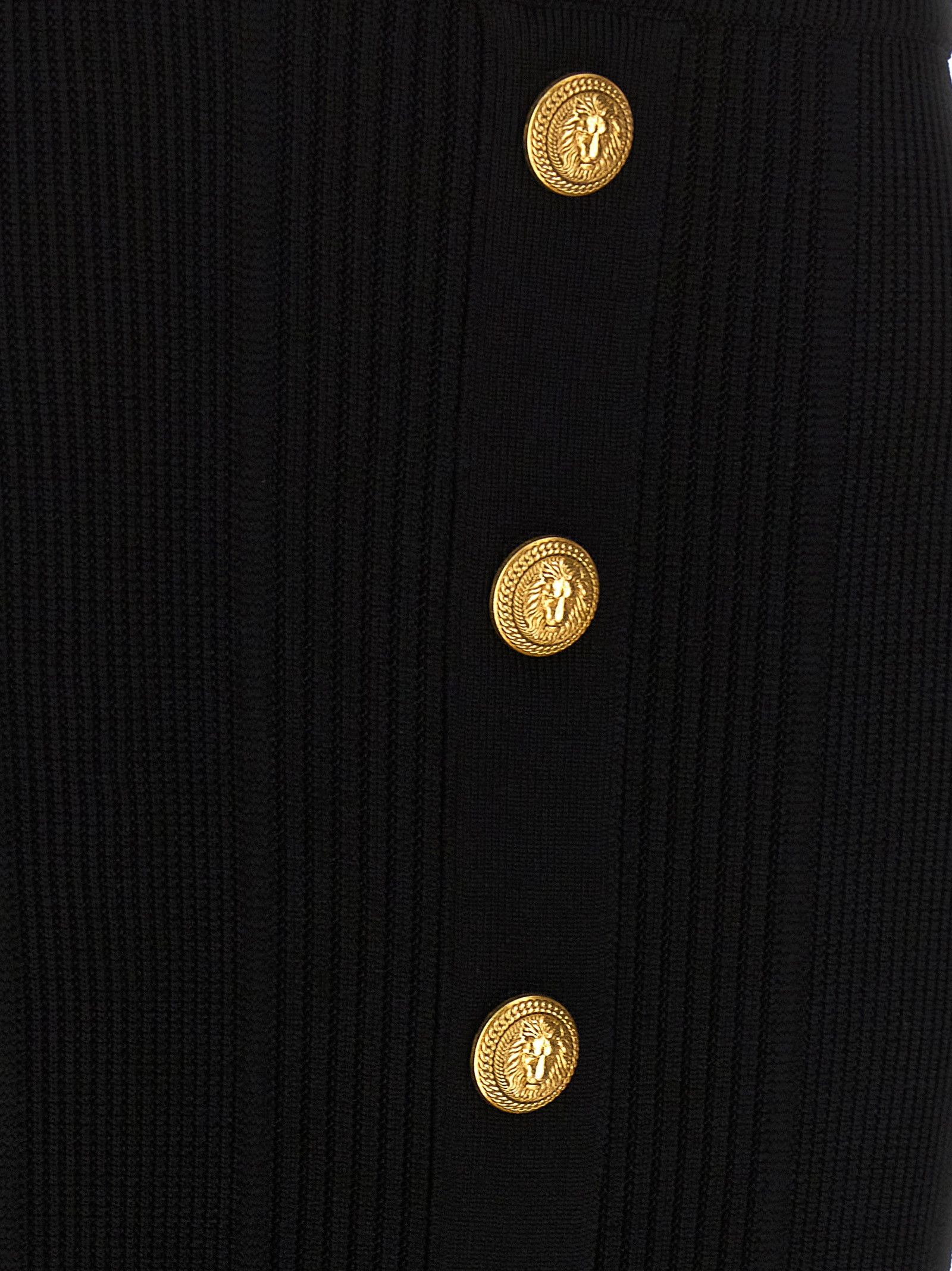 Balmain Logo Button Midi Skirt | Grailed