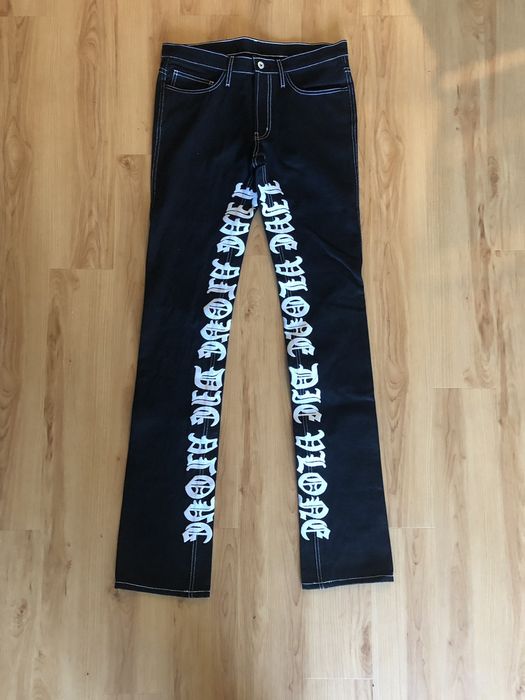 Vlone Vlone Denim Jeans "Live Vlone Die Vlone" Old English DC Pop-Up ...