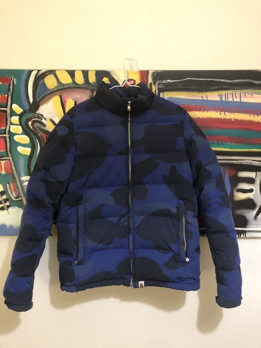 Bape Bape Blue Camo Puffer | Grailed