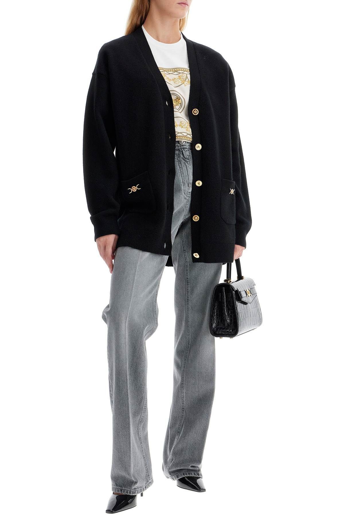 Versace Versace Boxy Wool And Cashmere Cardigan Label Size 40 | Grailed