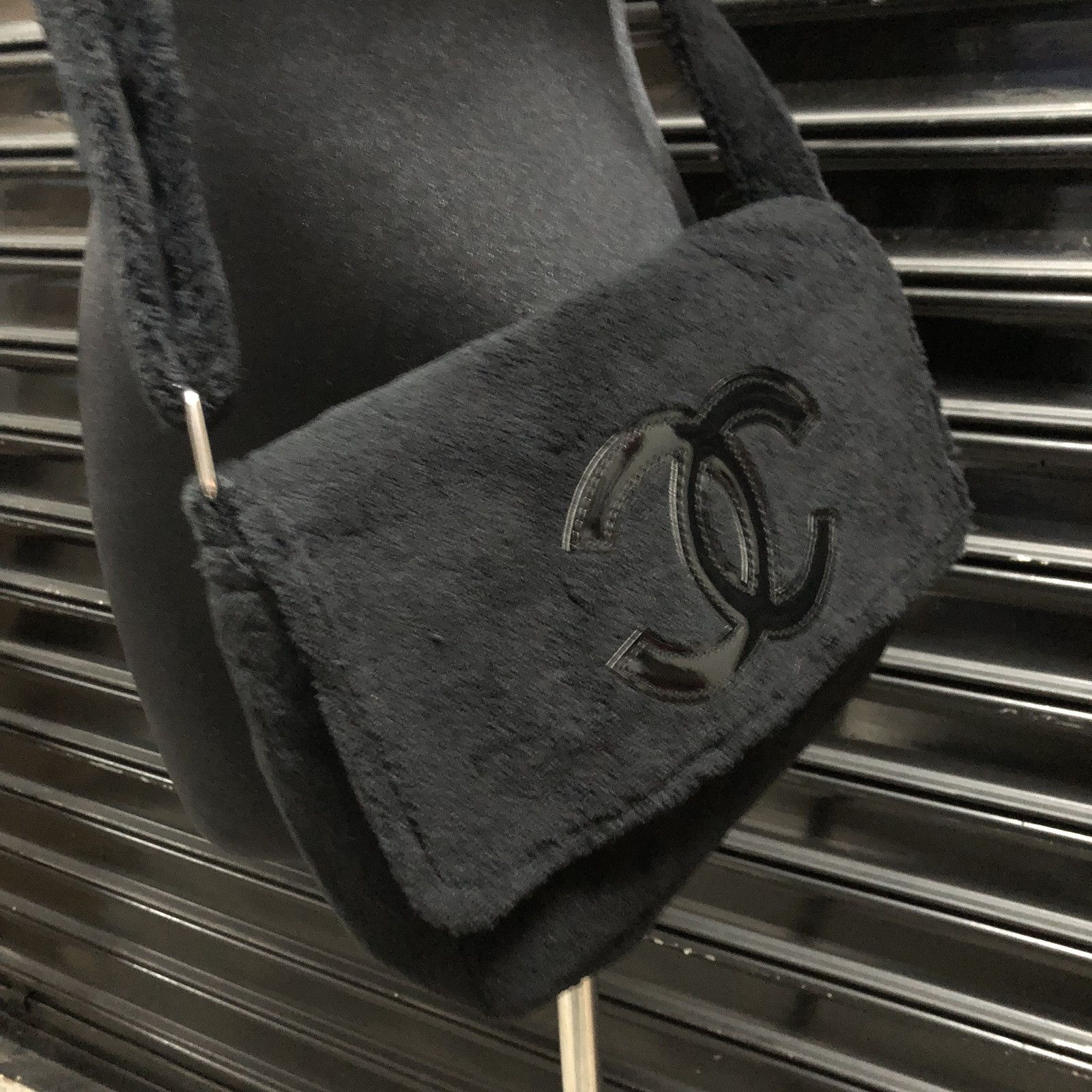 Chanel Chanel Fluffy Precision Bag Black On Black Logo | Grailed