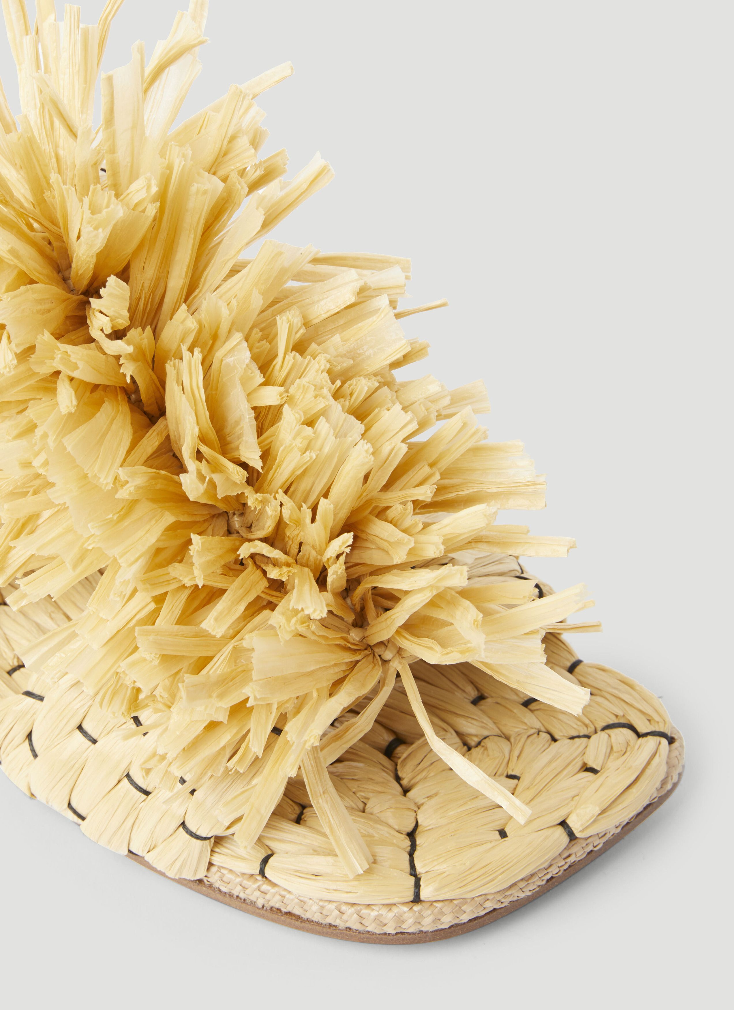 Dries Van Noten Fringe Embellished Raffia Slides | Grailed