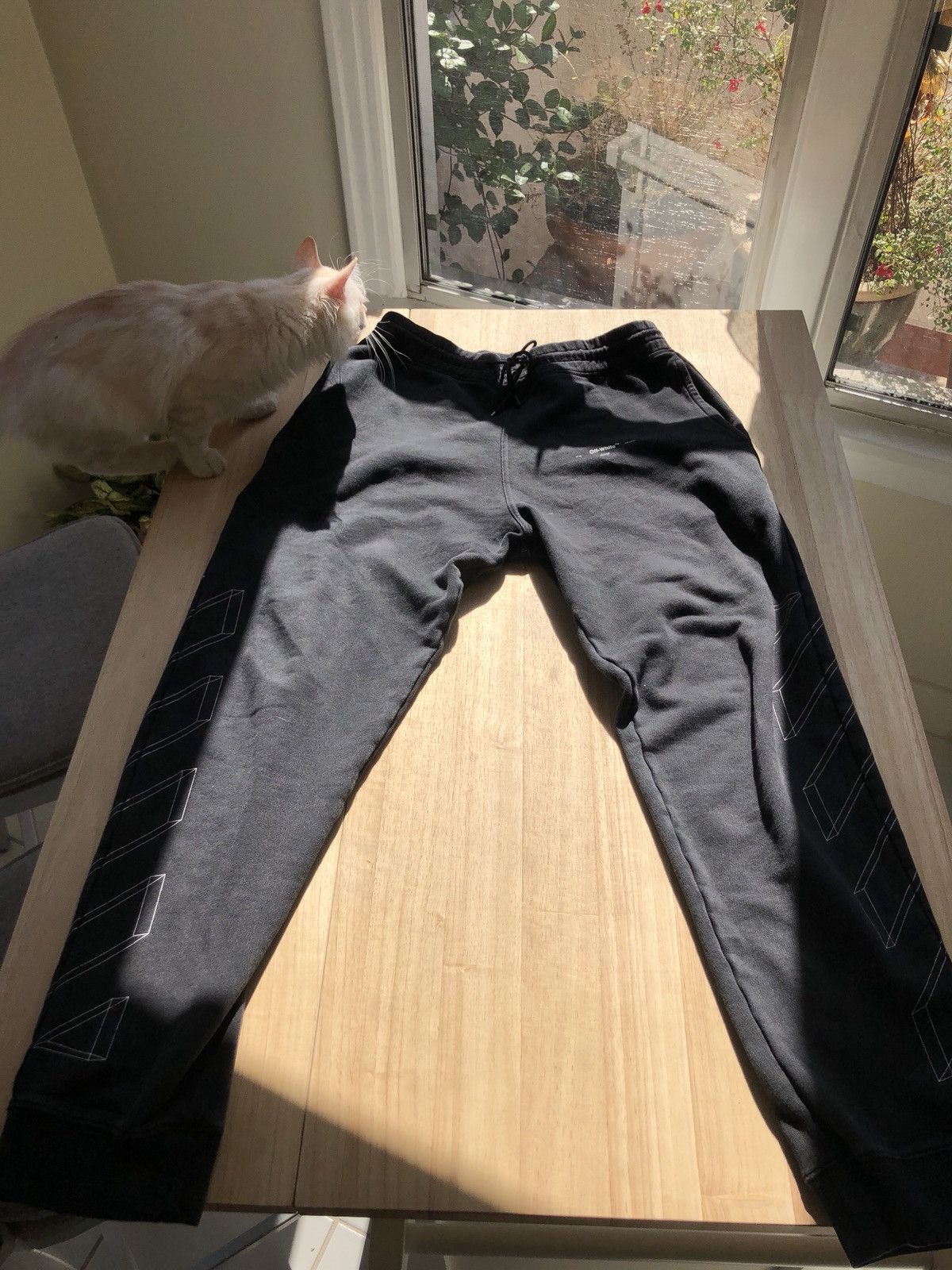Off-White OFF-WHITE diagonal 3D line sweatpants | Grailed